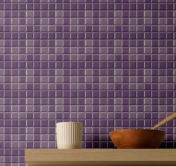 S4Sassy Mosaic Tile Pattern Wallpaper - Purple Wall Covering, 25" X 60 ...