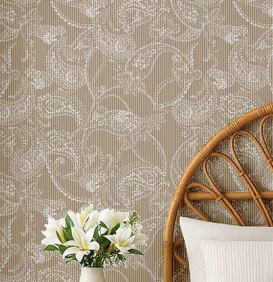 S4Sassy Paisley Floral Wallpaper - Asian Style Wall Covering, 25" X 120 ...