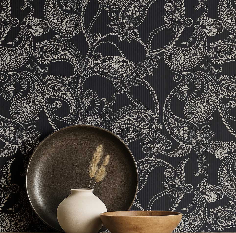 S4Sassy Paisley Floral Wallpaper - Asian Style Wall Covering, 25" X 360 ...