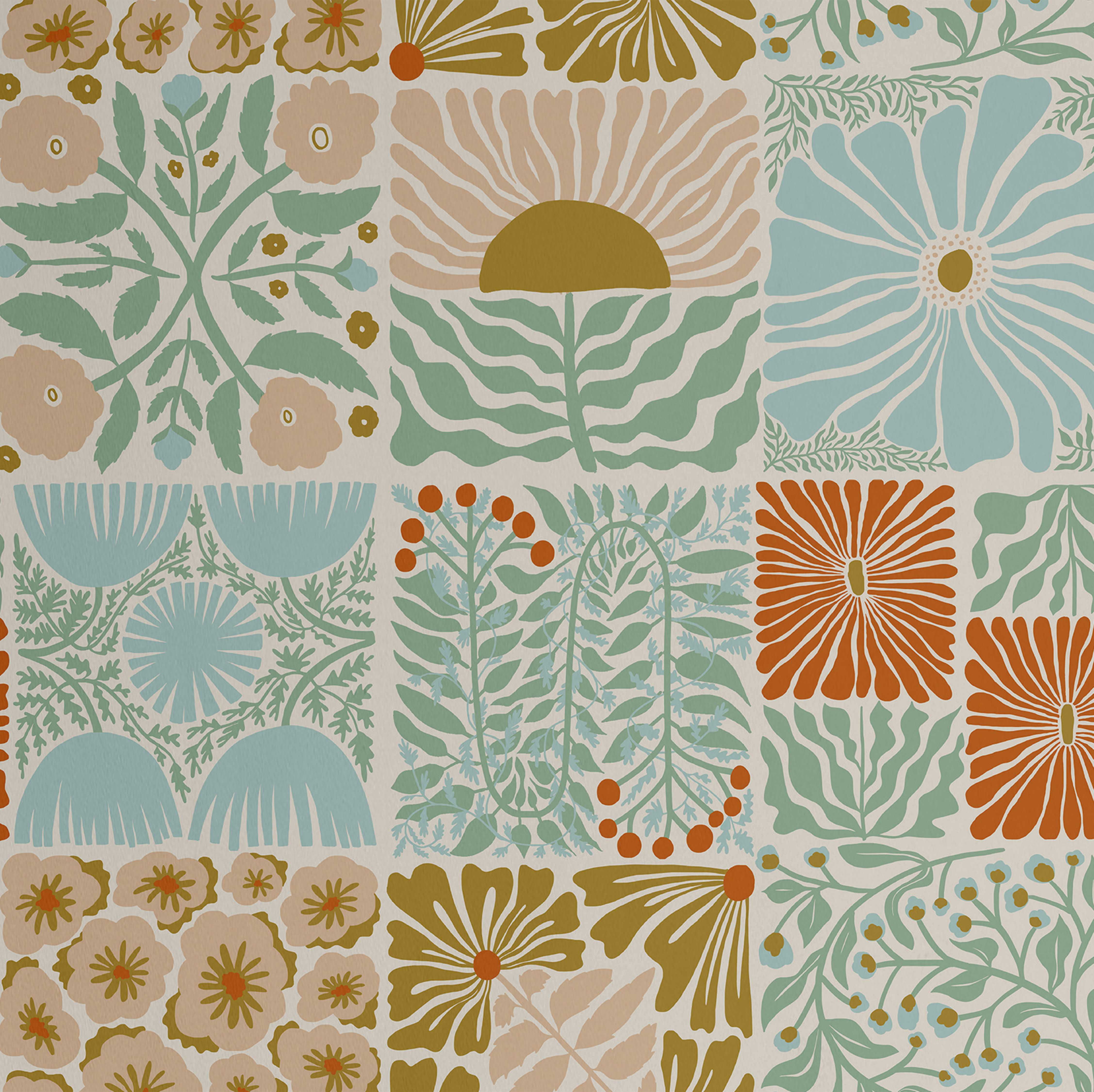 S4Sassy Patchwork Floral Wallpaper - Multi Wall Covering, 25" x 60 ...