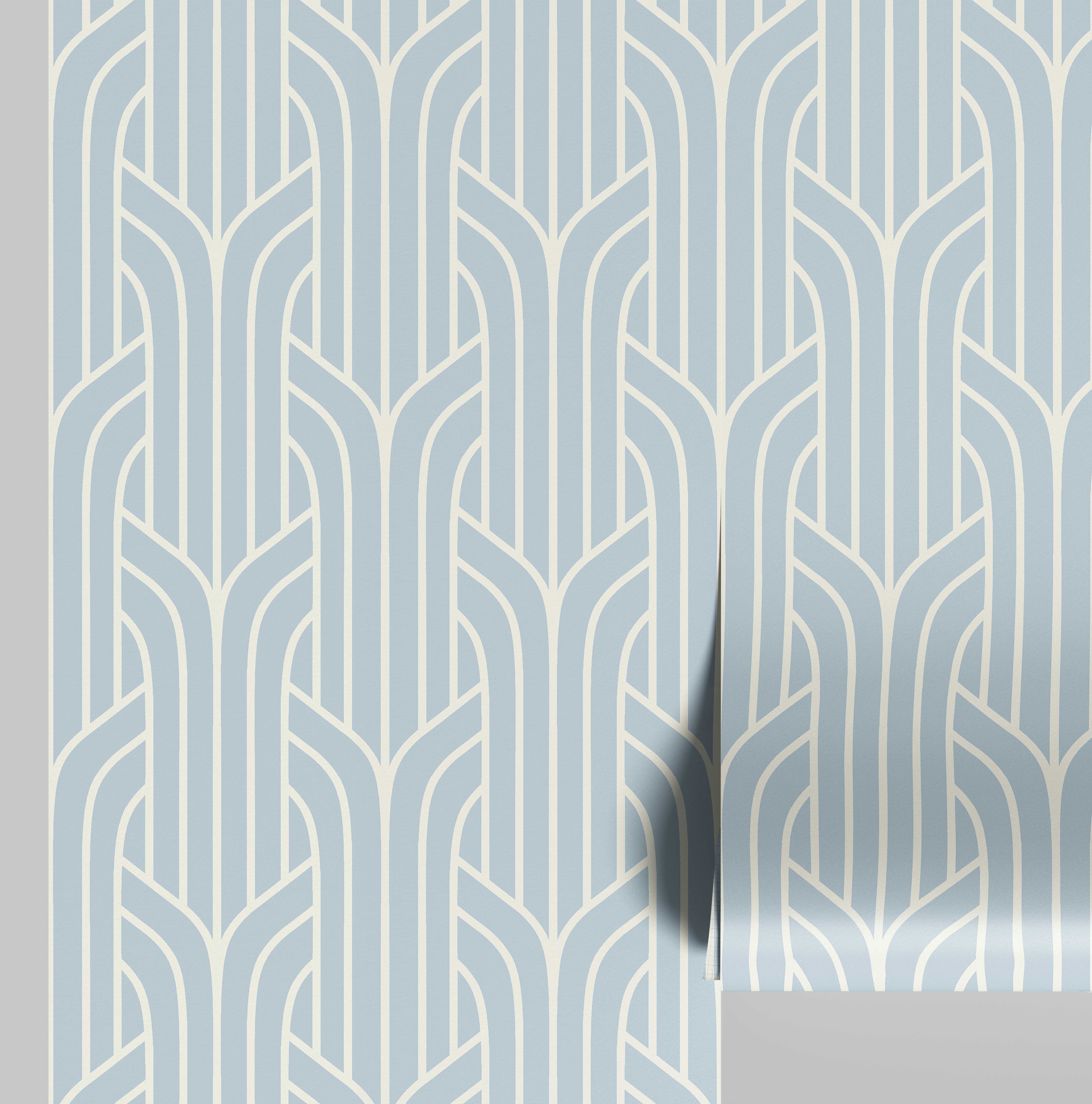 S4Sassy Peel & Stick Textured Vinyl Wallpaper, Art Deco Streamline ...
