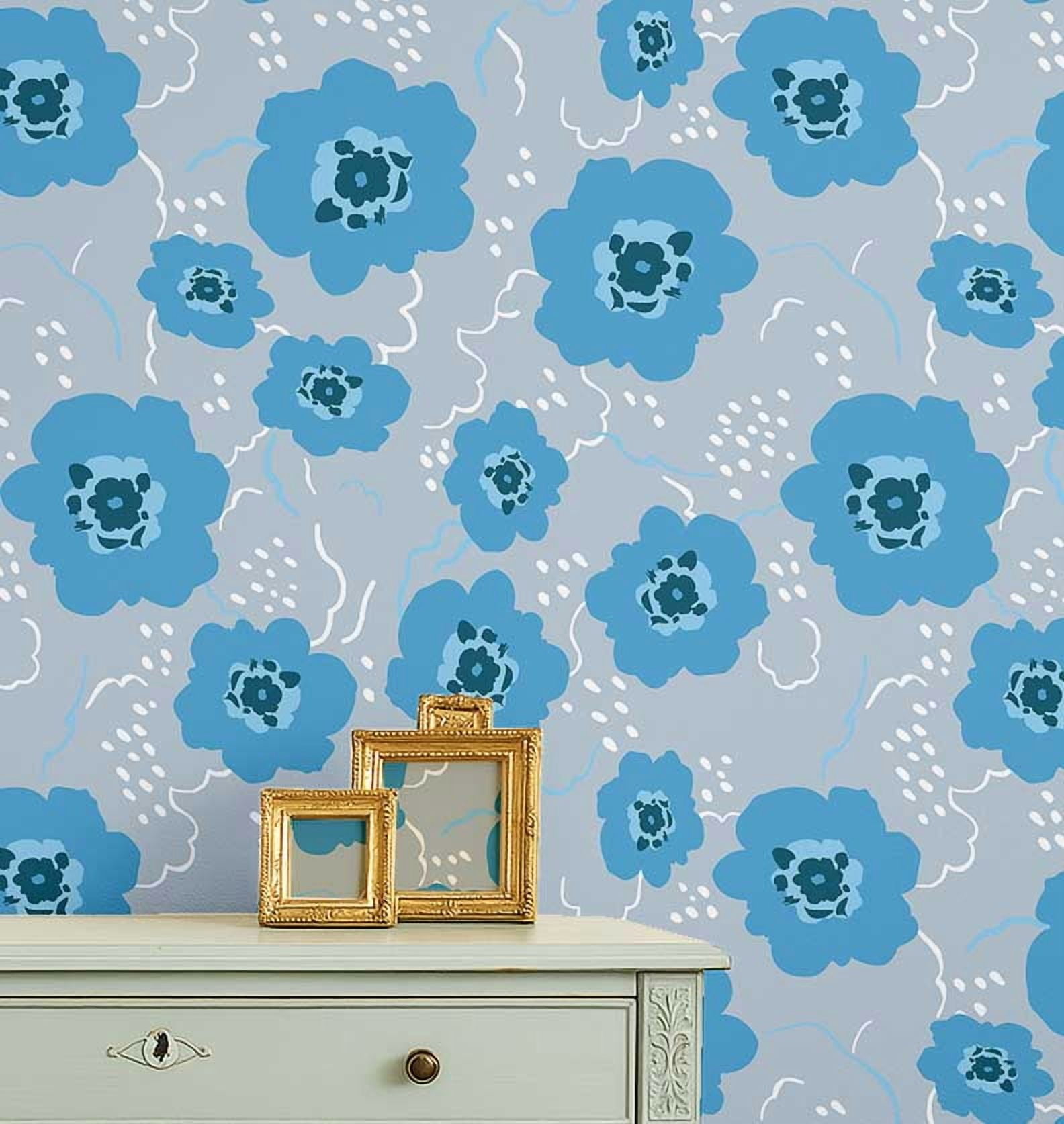 S4Sassy Peel & Stick Vinyl Wallpaper, Bold Floral Print Wallpaper ...