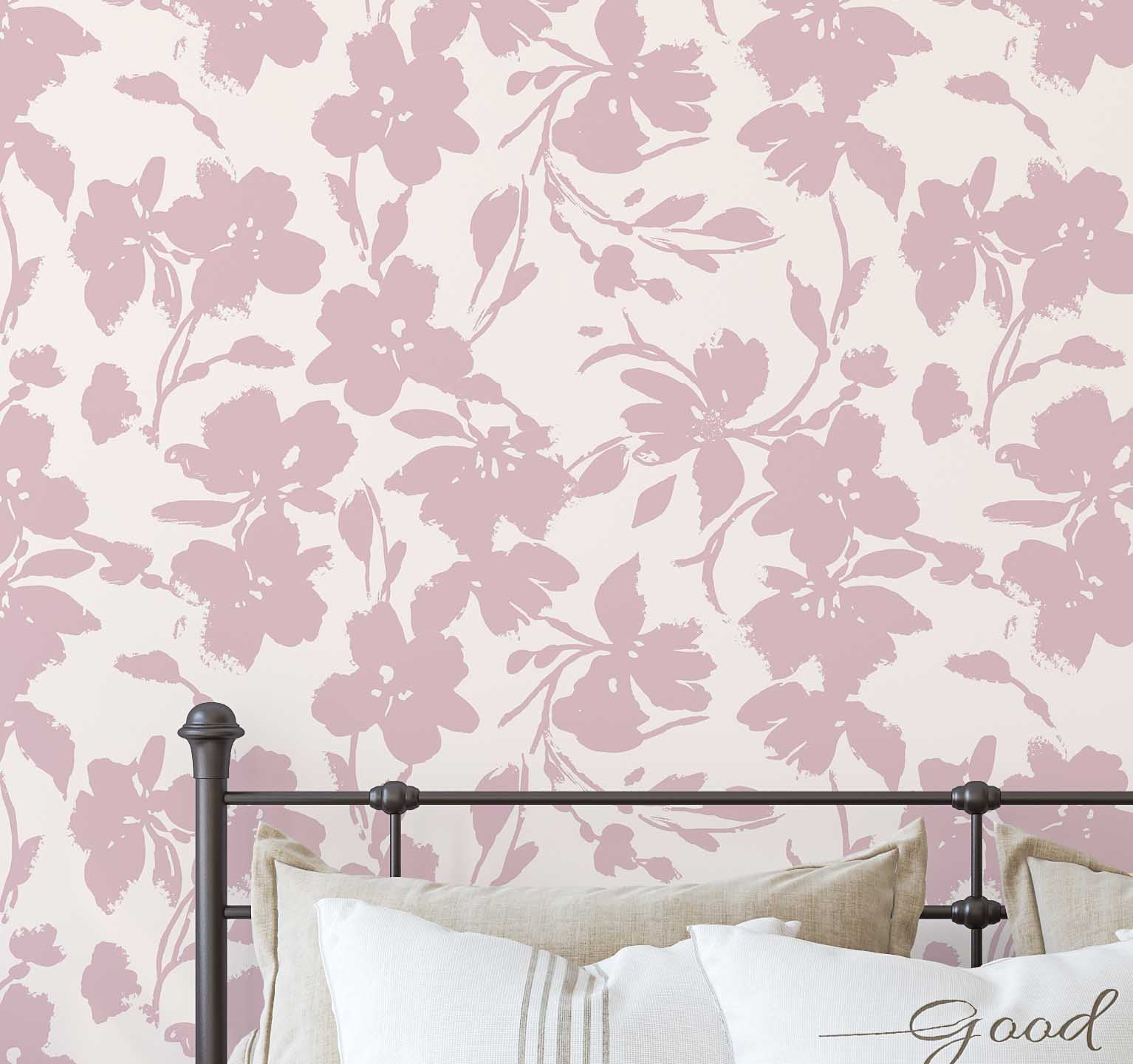 S4Sassy Peel & Stick Vinyl Wallpaper, Chic Floral Print Wallpaper ...