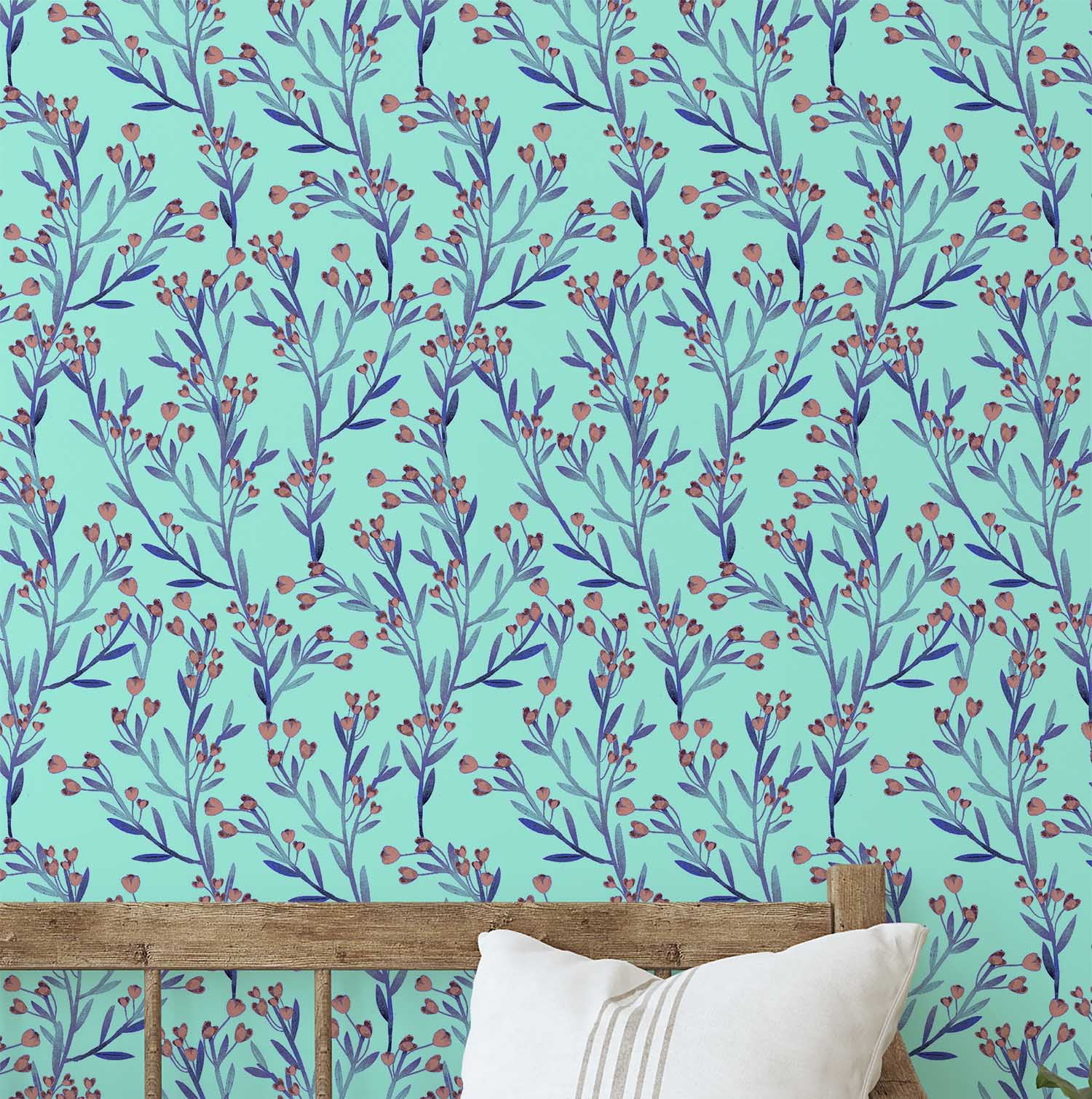 S4Sassy Peel & Stick Vinyl Wallpaper, Fan Shaped Motif Pattern ...