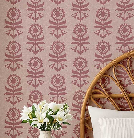 S4Sassy Peel & Stick Vinyl Wallpaper, Flower Block Wall Paper Contact ...