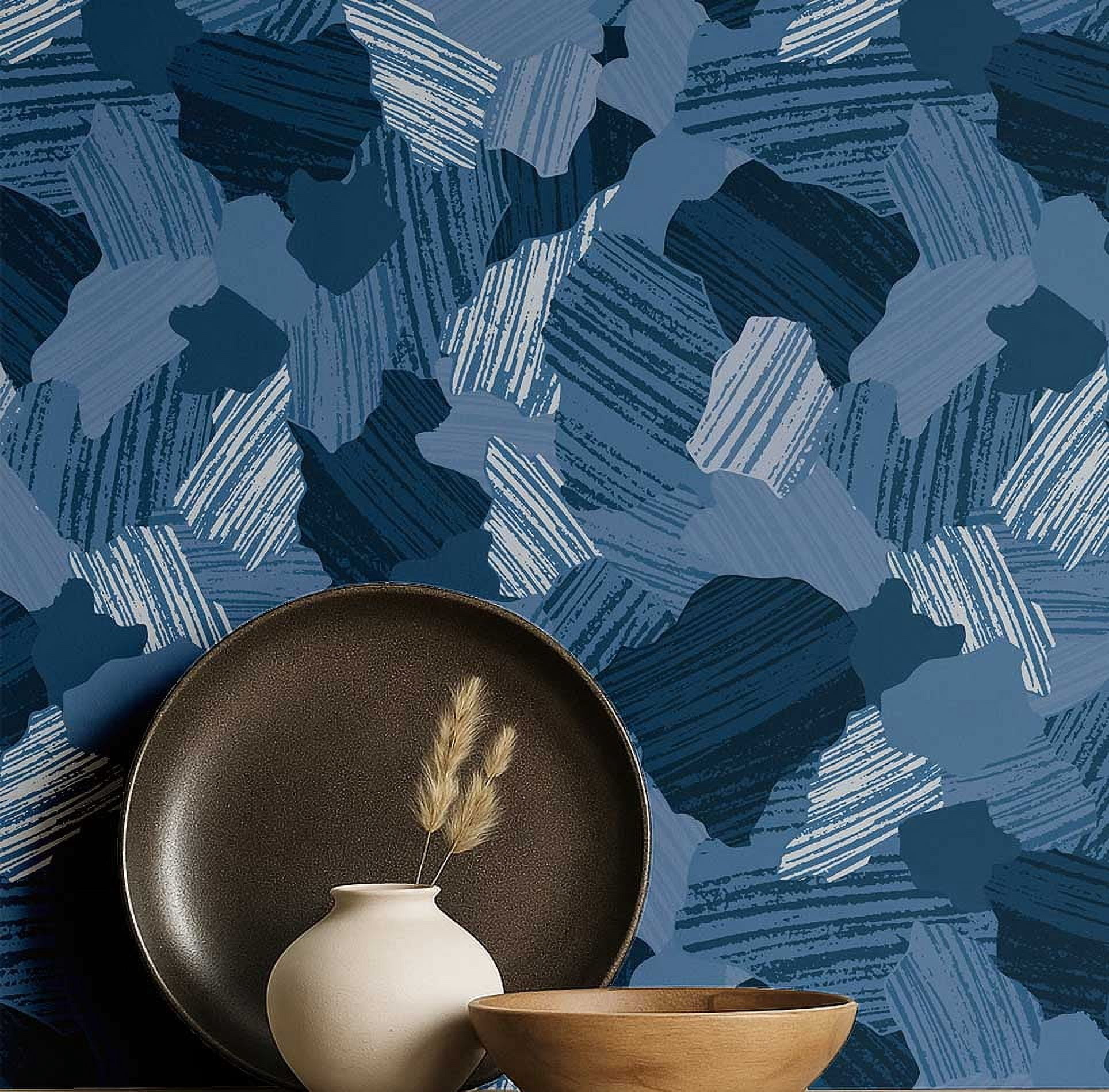 S4Sassy Peel & Stick Vinyl Wallpaper, Urban Chic Abstract Brush Print ...