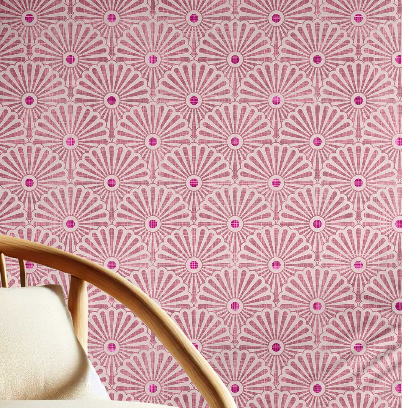 S4Sassy Peel and Stick Wall Covering, Art Deco Floral Fan Removable ...