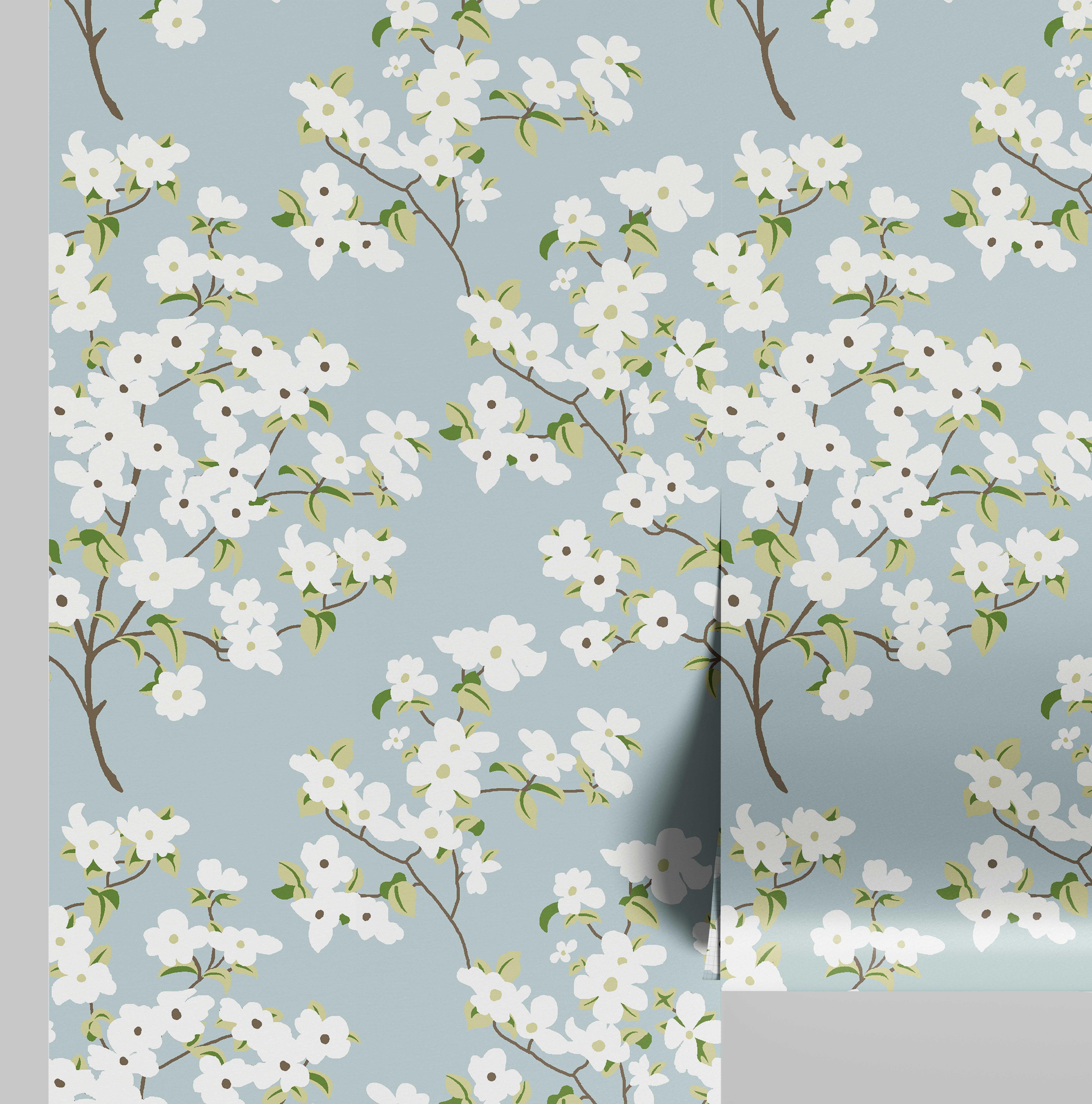 S4Sassy Peel and Stick Wall Covering, Blossom Floral Removable Walls ...
