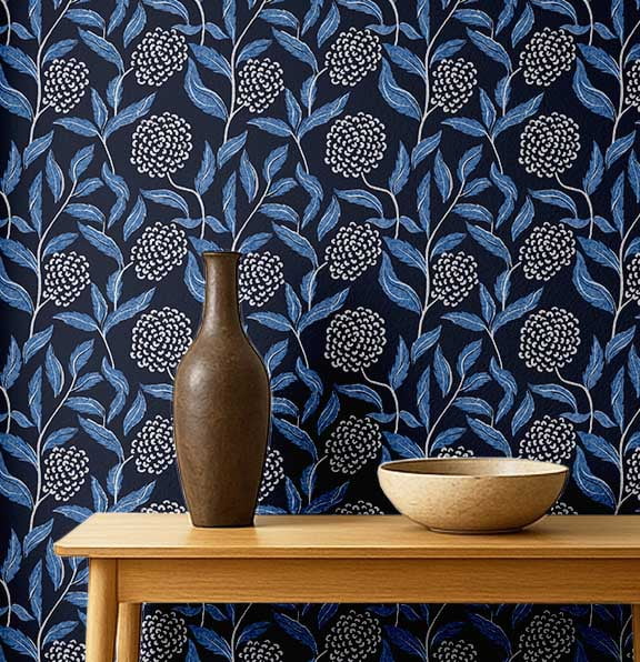 S4Sassy Peel and Stick Wall Covering, Chic Botanical Cluster Print ...