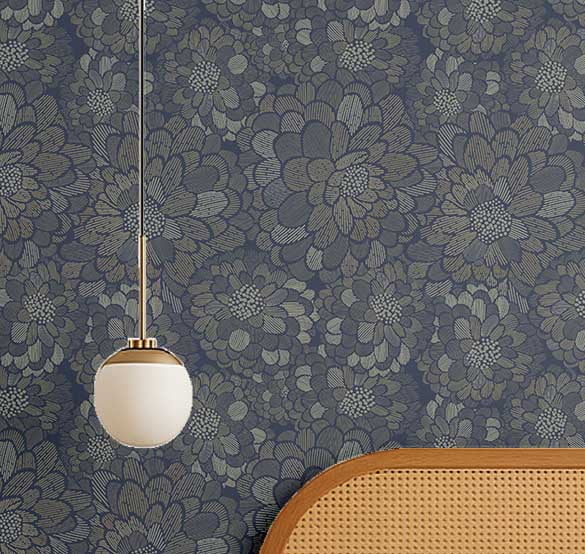 S4Sassy Peel and Stick Wall Covering, Chic Textured Floral Print ...