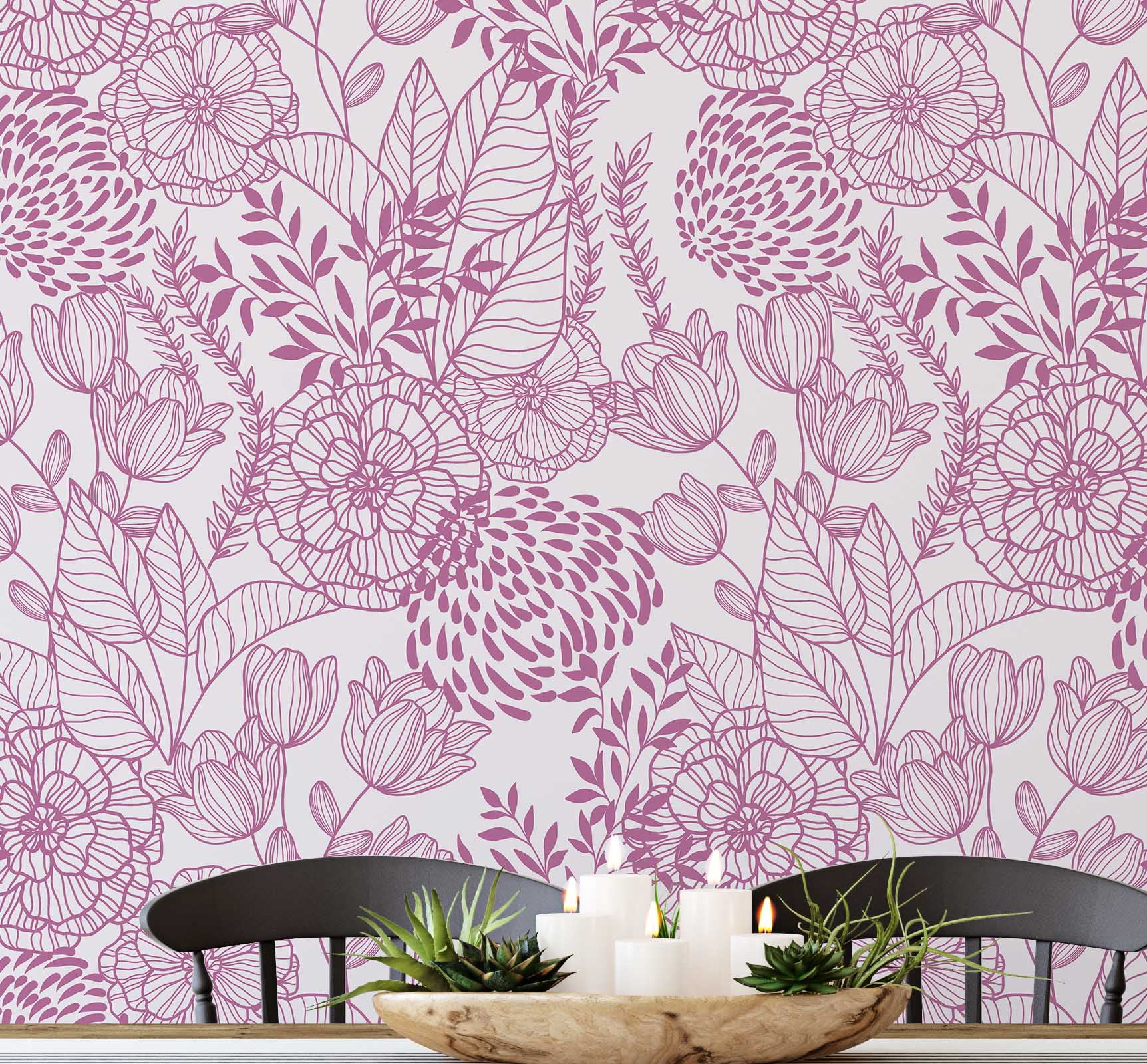 S4Sassy Peel and Stick Wall Covering, Floral Garden Wallpaper Removable ...