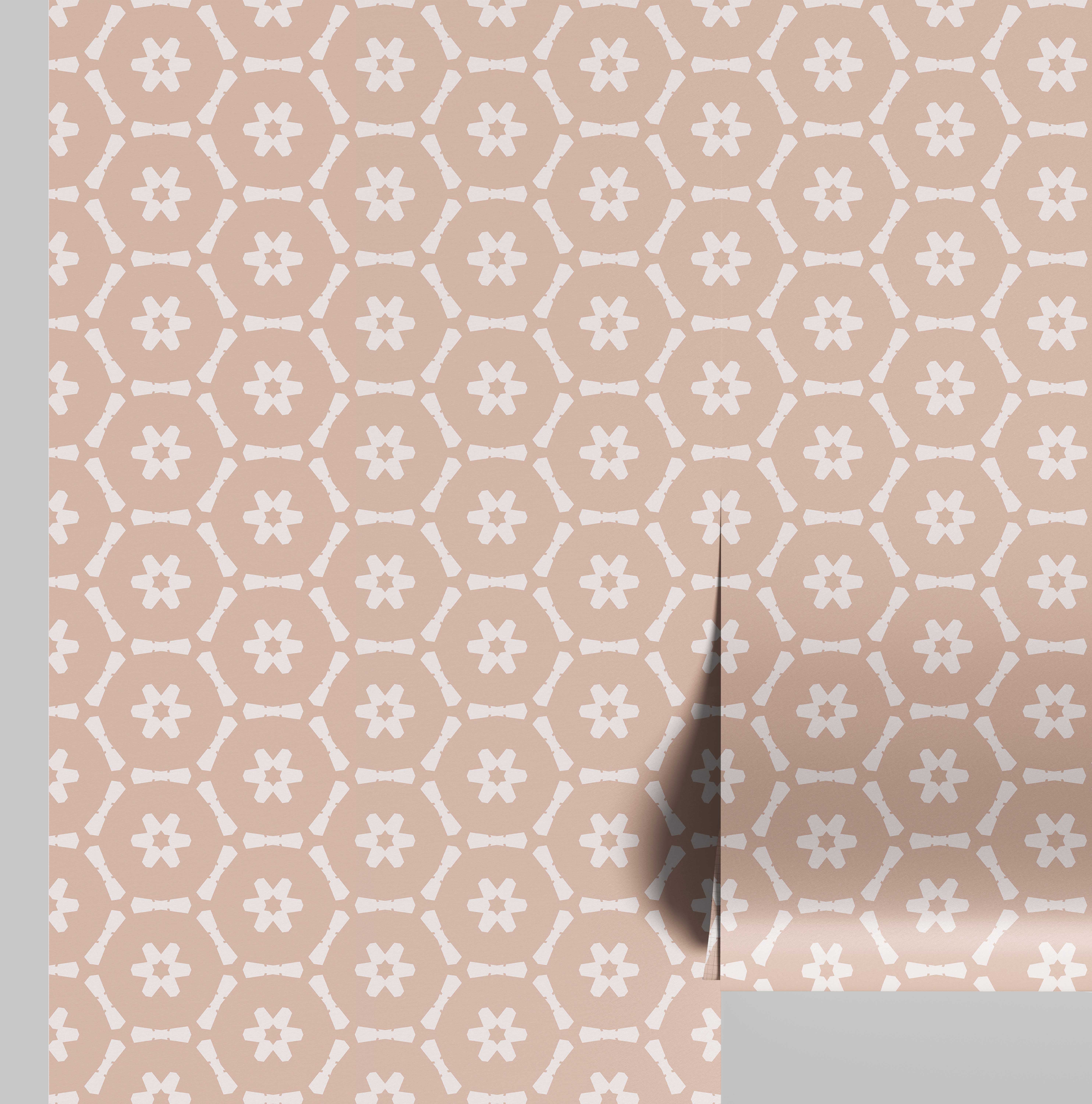 S4Sassy Peel and Stick Wall Covering, Floral Hexagon Print Removable ...