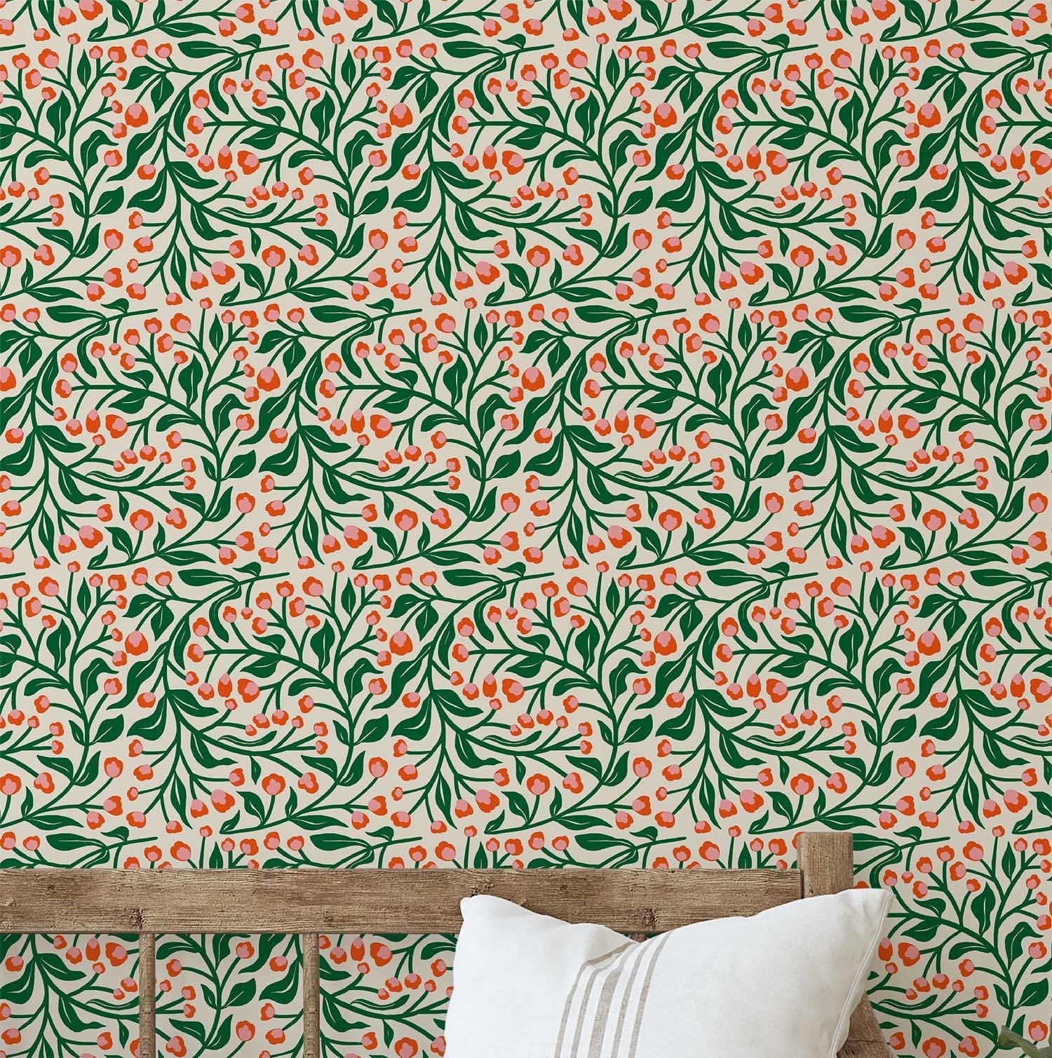 S4Sassy Peel and Stick Wall Covering, Floral Vine Print Removable Walls ...