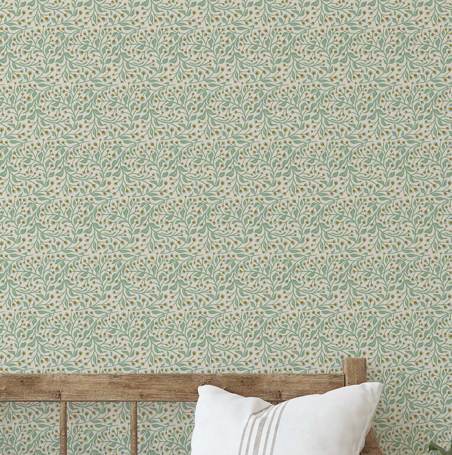 S4Sassy Peel and Stick Wall Covering, Floral Vine Print Removable Walls ...