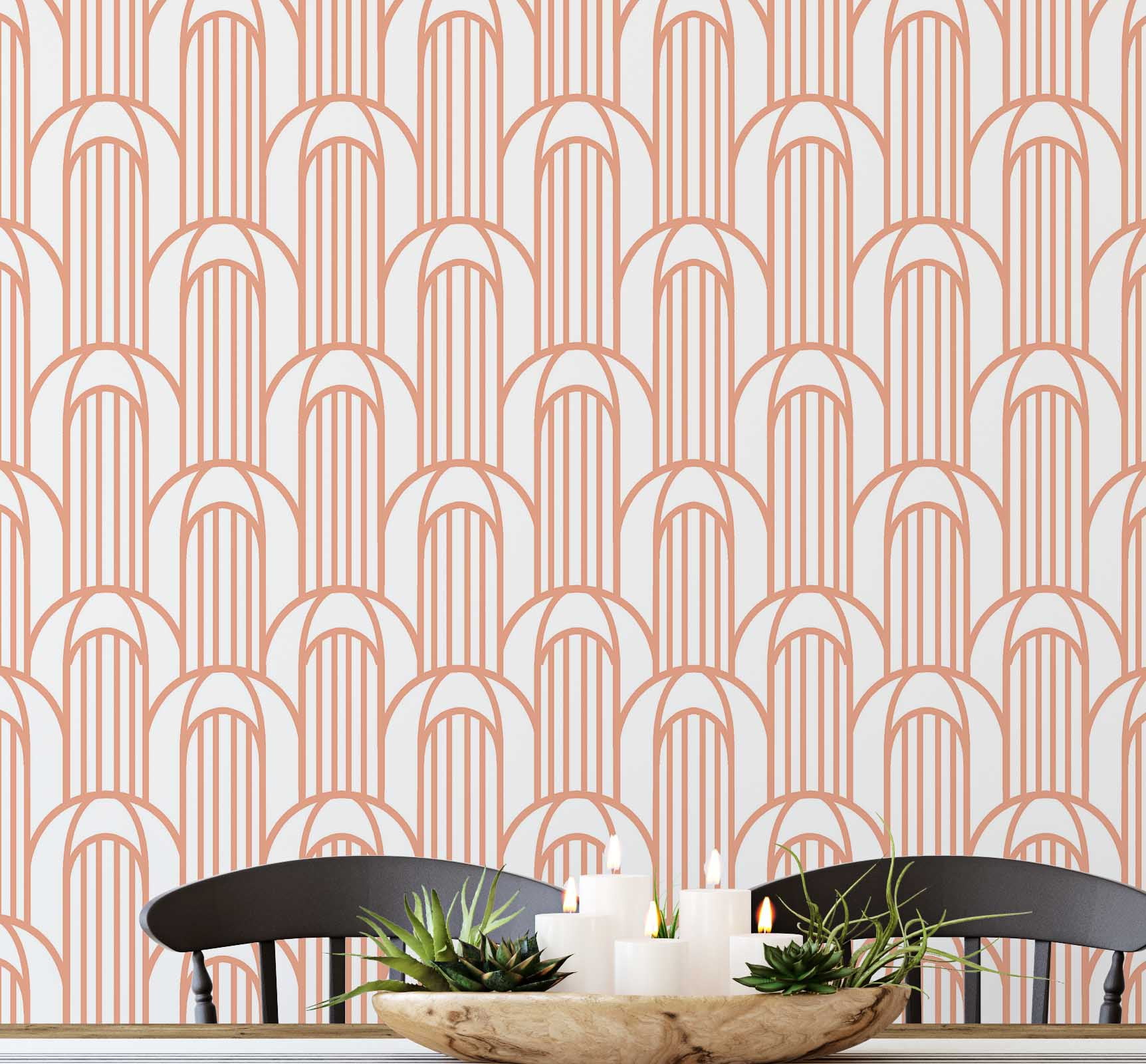 S4Sassy Peel and Stick Wall Covering, Geometric Arch Print Removable ...