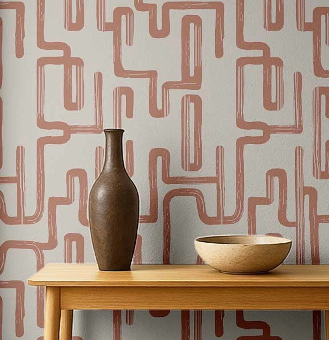 S4Sassy Peel and Stick Wall Covering, Geometric Maze Print Removable ...