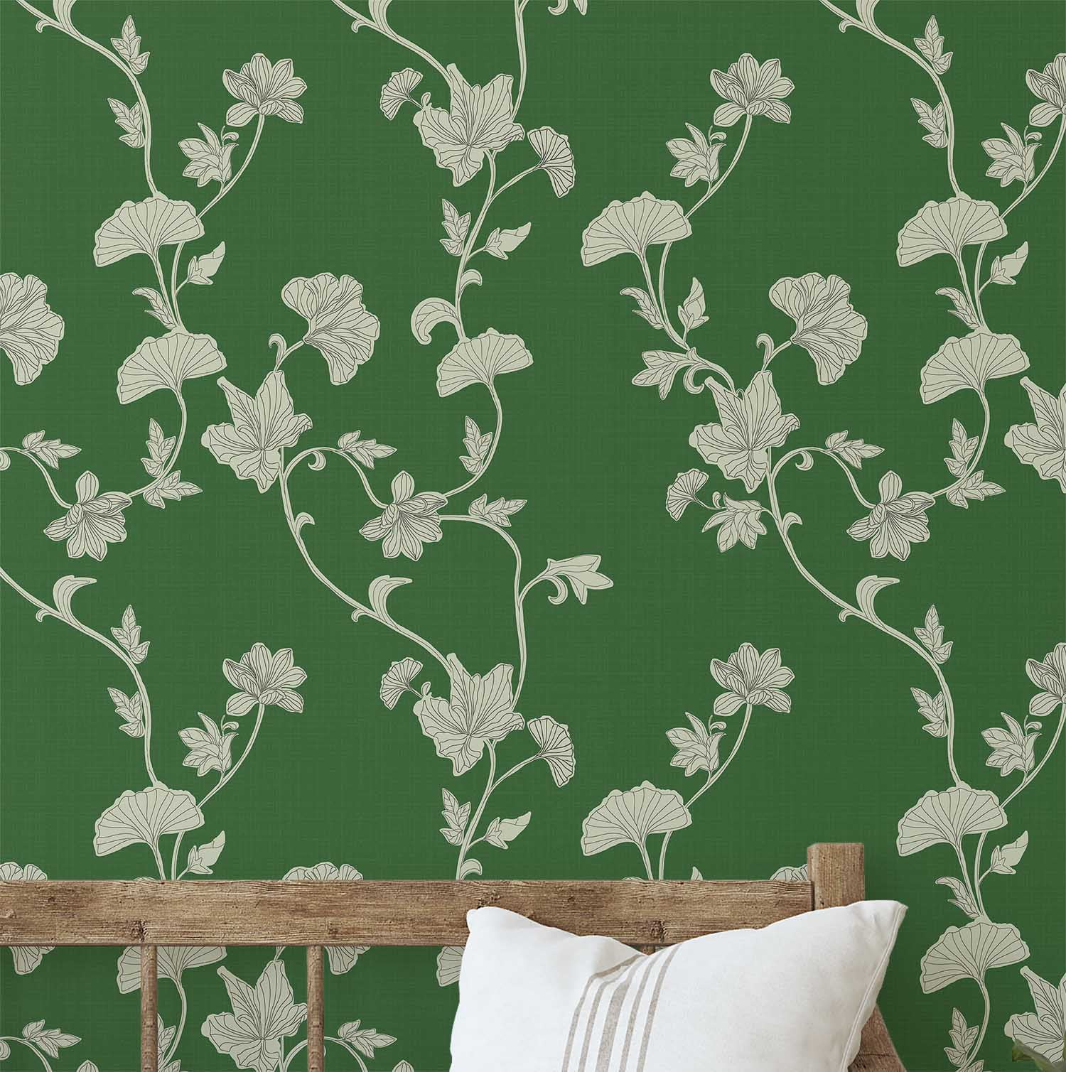 S4Sassy Peel and Stick Wall Covering, Ginkgo Vine Wallpaper Removable ...