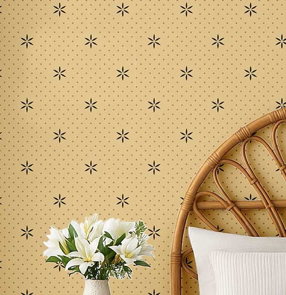 S4Sassy Peel And Stick Wall Covering, Minimal Star Dot Print Removable ...