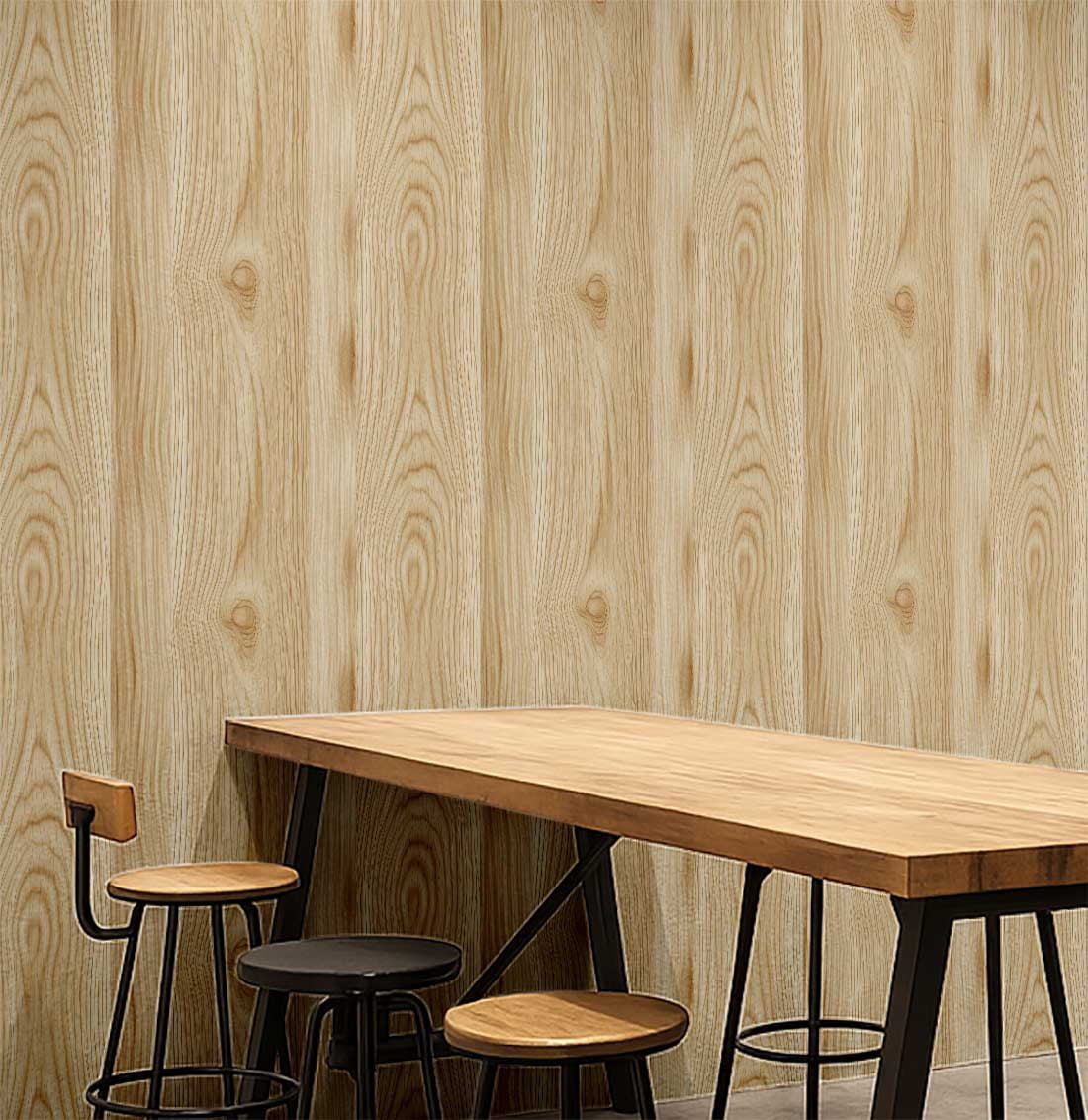 S4Sassy Peel And Stick Wall Covering, Natural Oak Texture Print Walls ...