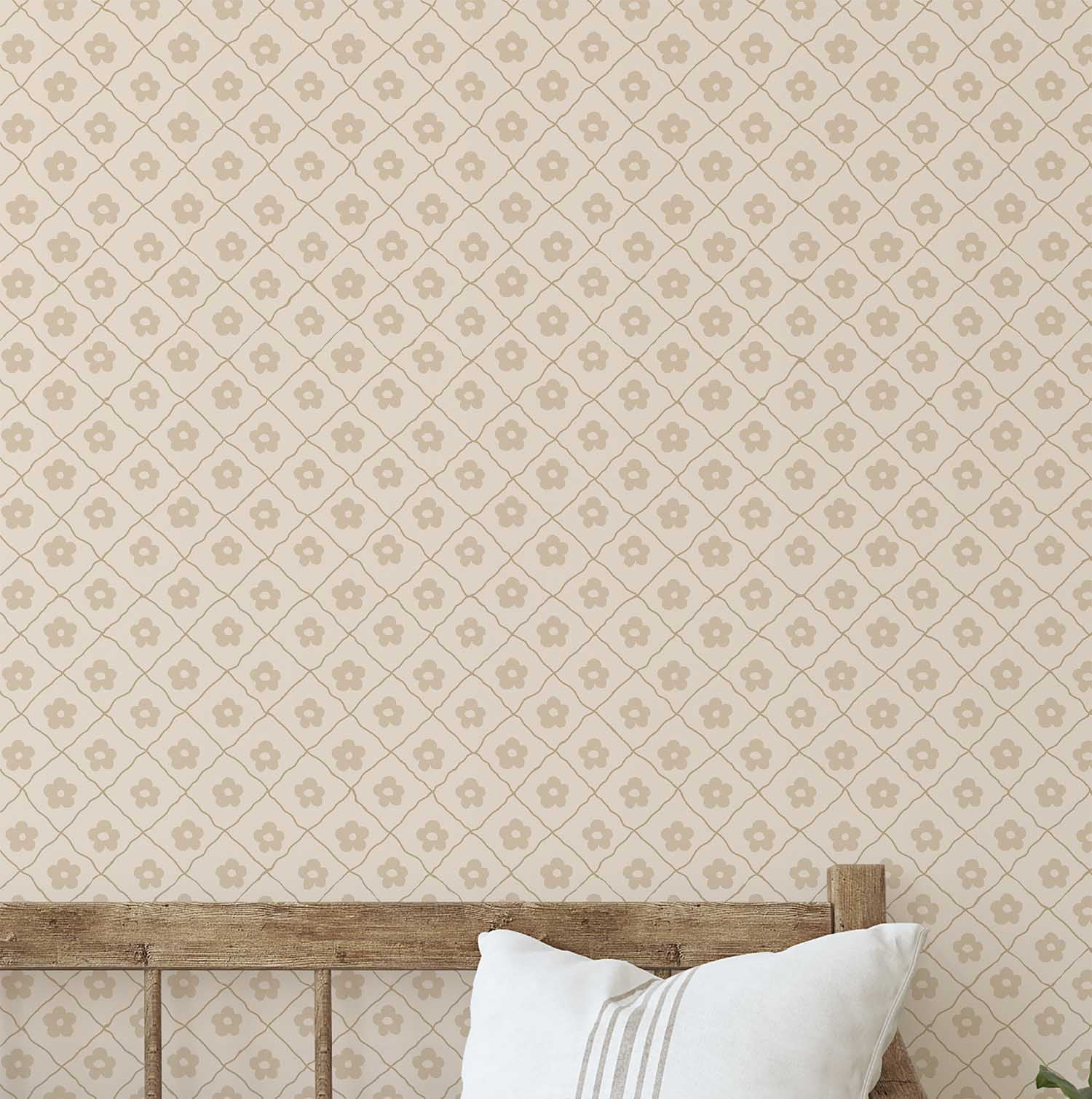 S4Sassy Peel and Stick Wall Covering, Petite Floral Checkered Removable ...