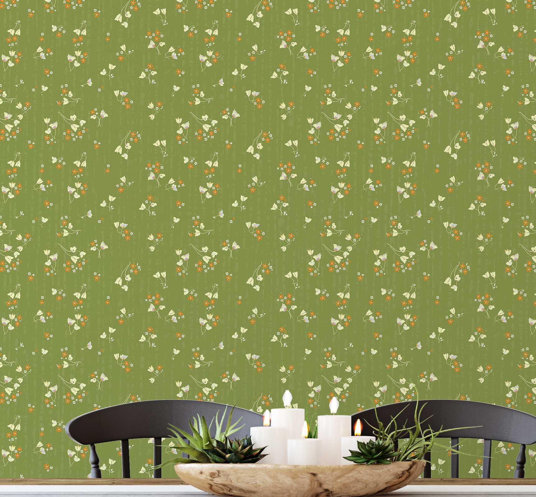 S4Sassy Peel and Stick Wall Covering, Petite Midnight Floral Wallpaper ...