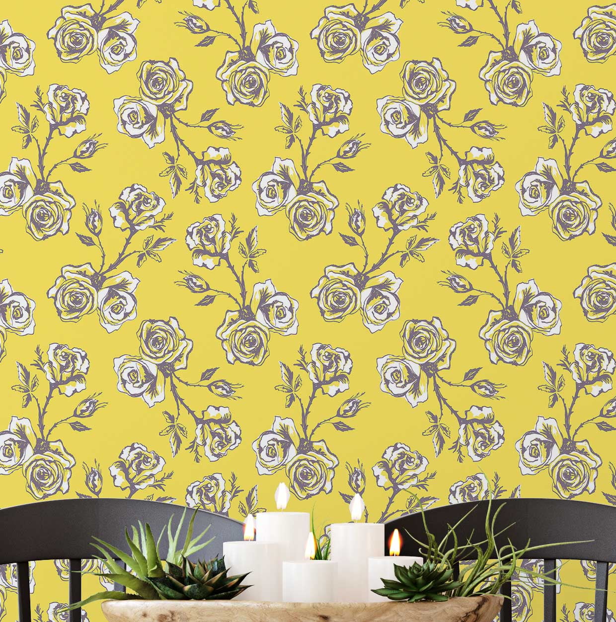 S4Sassy Peel And Stick Wall Covering, Sketched Rose Removable Wallwrap ...