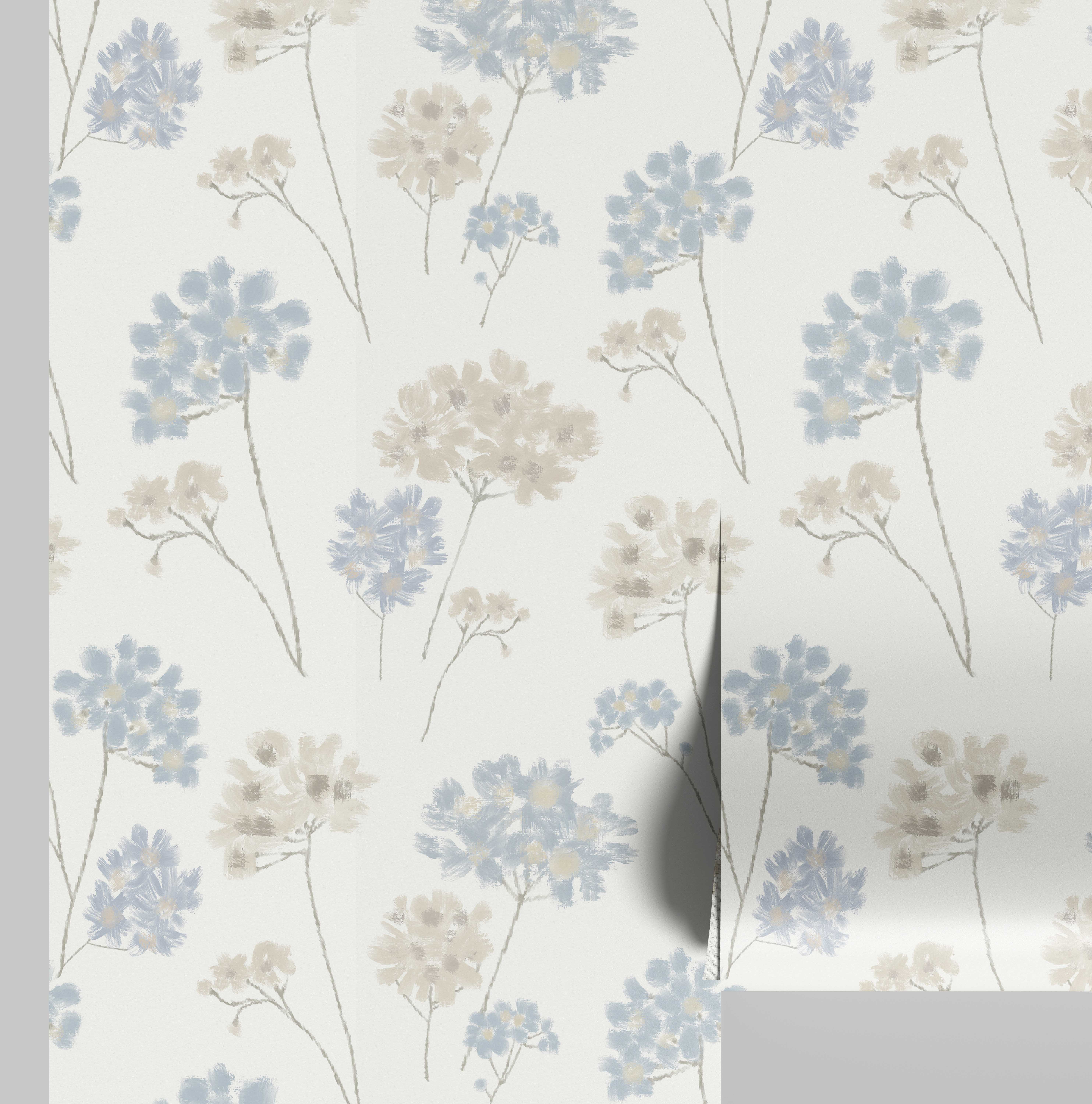 S4Sassy Peel and Stick Wall Covering, Soft Pastel Floral Removable ...