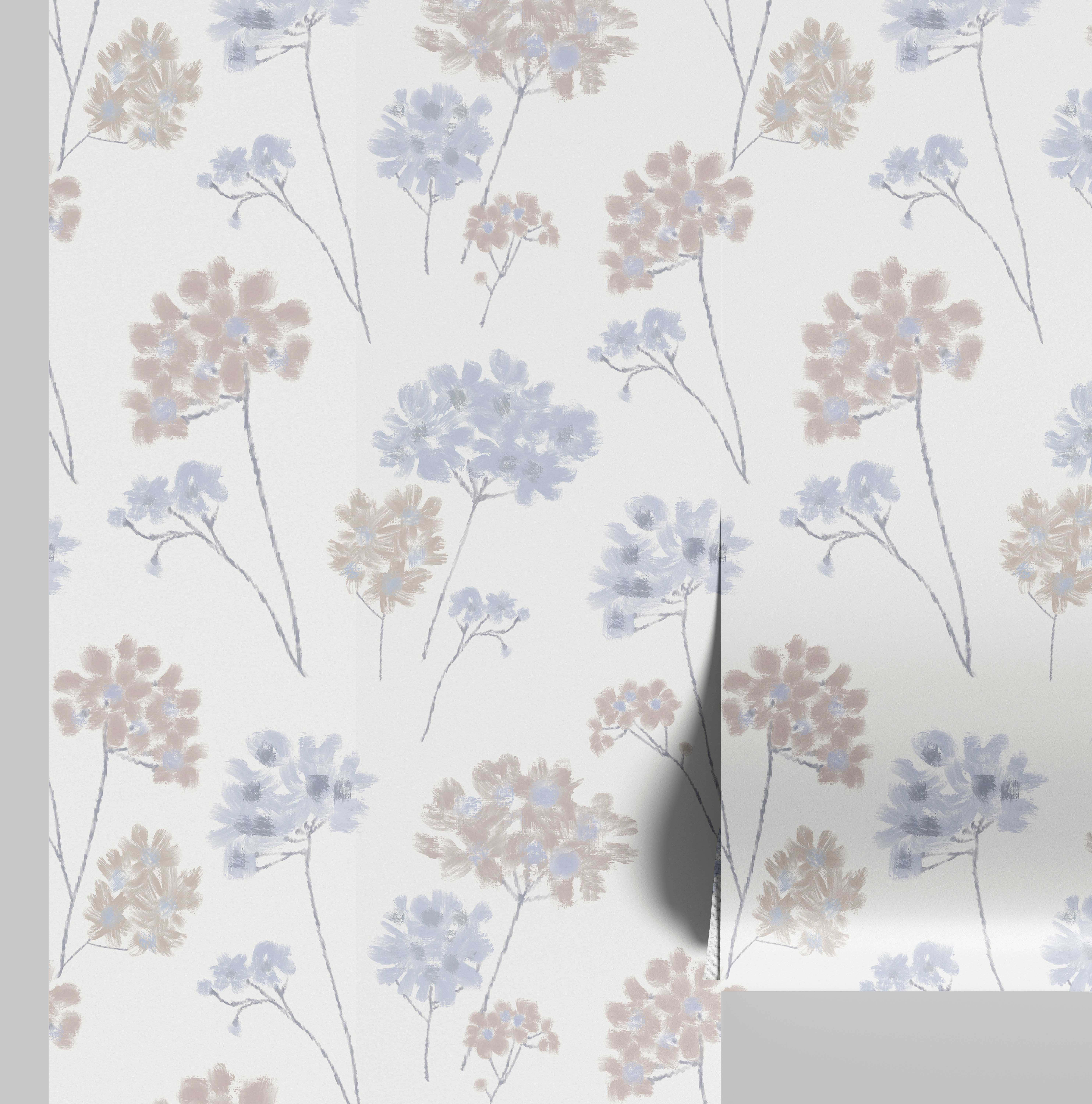 S4Sassy Peel and Stick Wall Covering, Soft Pastel Floral Removable ...