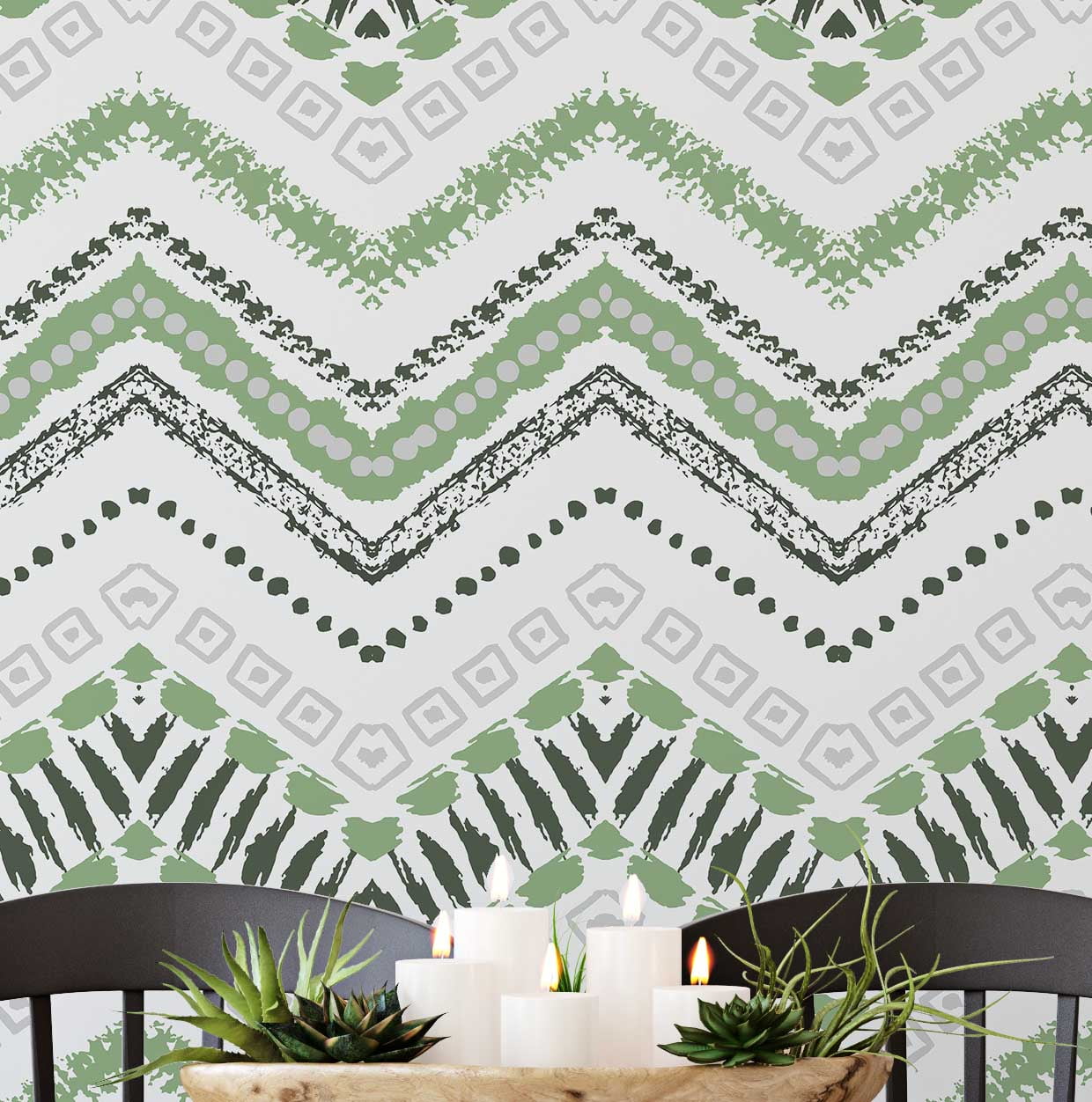 S4Sassy Peel and Stick Wall Covering, Tribal Zigzag Removable Vinyl ...