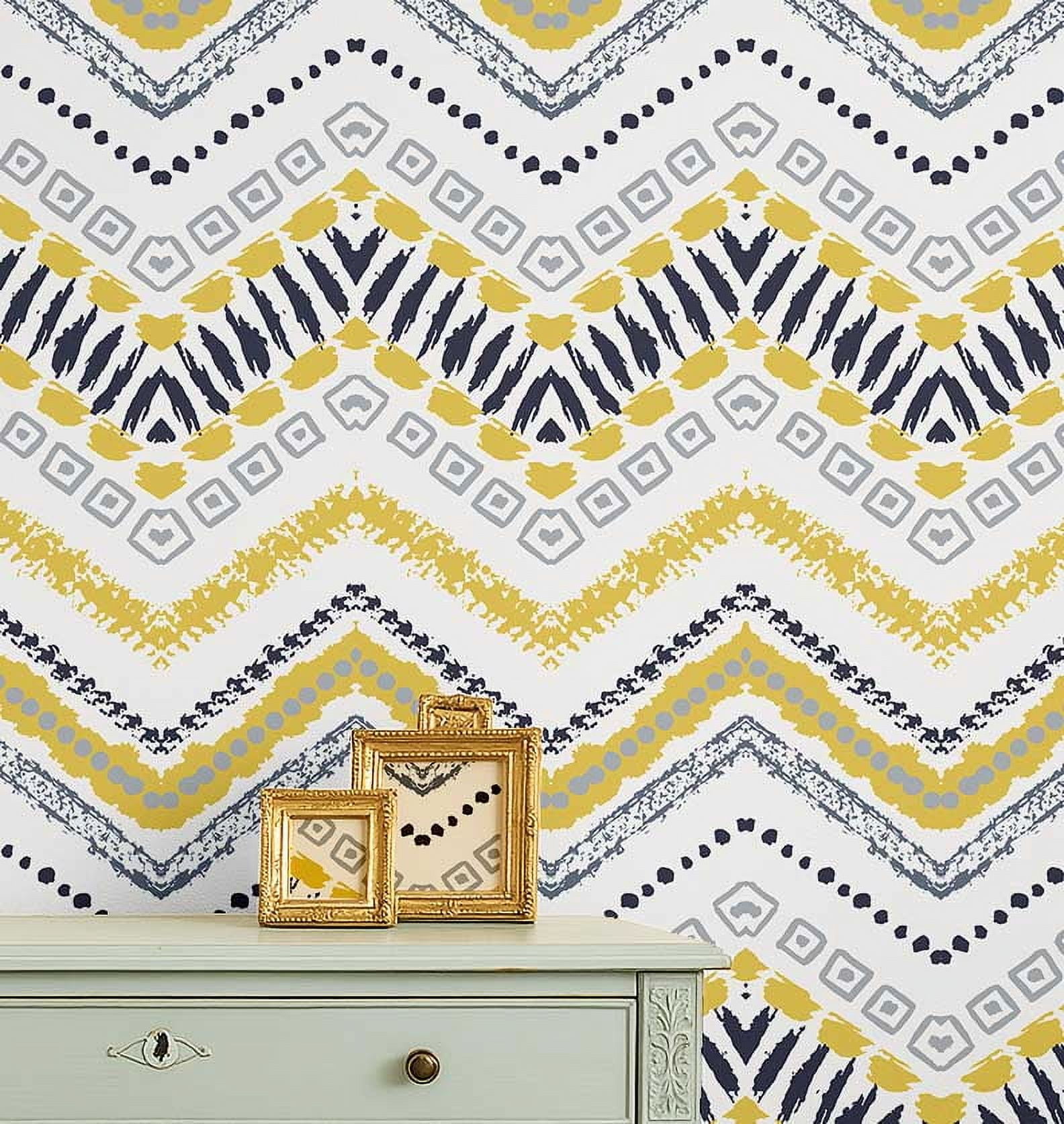 S4Sassy Peel and Stick Wall Covering, Tribal Zigzag Removable Vinyl ...