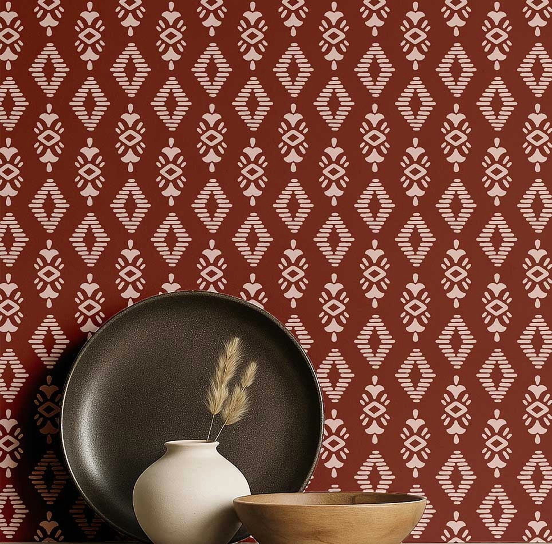 S4Sassy Peel and Stick Wall Covering, Urban Chic Tribal Star Print ...