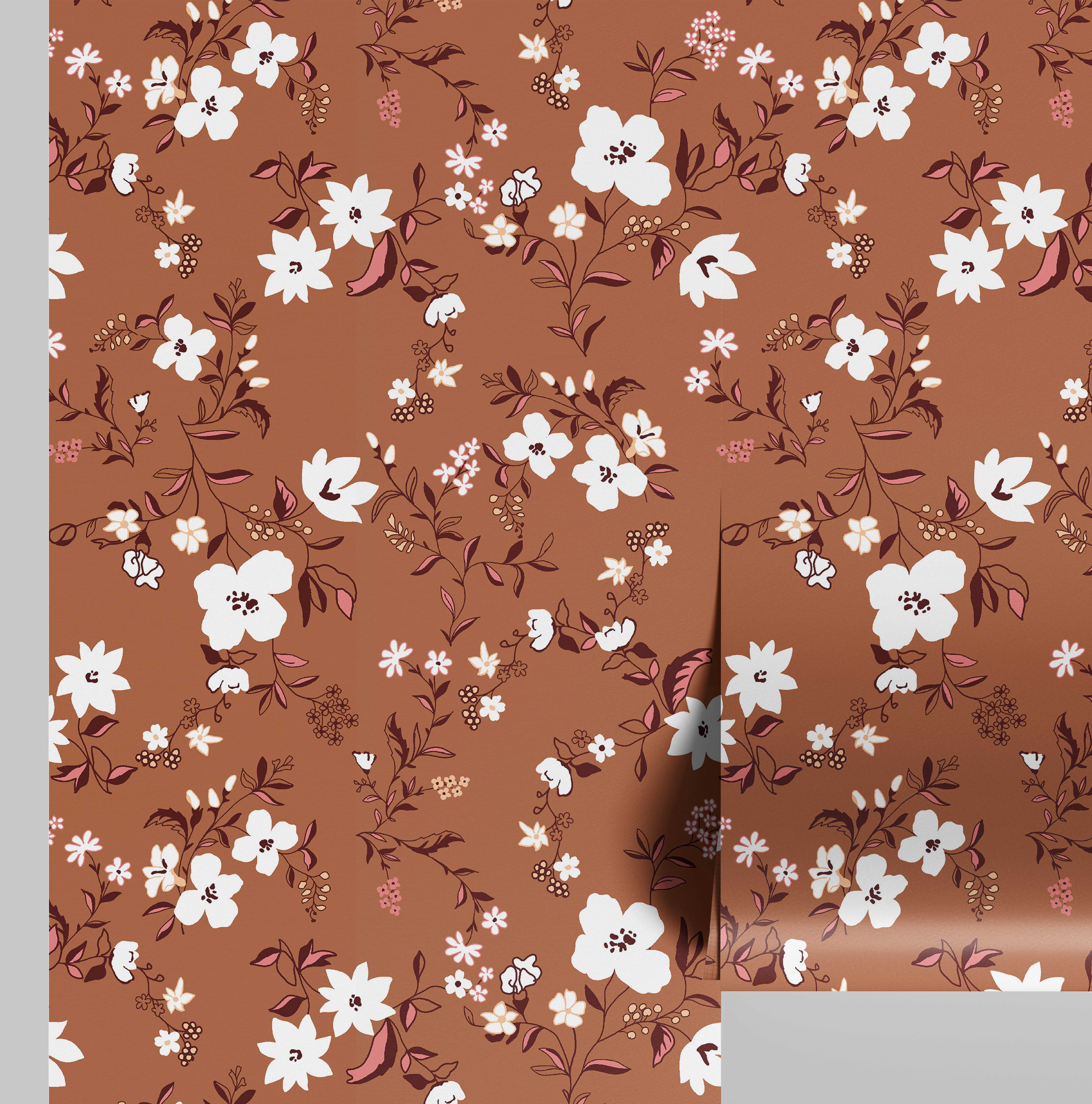S4Sassy Peel and Stick Wall Covering, Vintage Floral Removable Walls ...