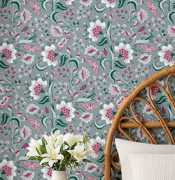 S4Sassy Peel And Stick Wall Covering, Vintage Floral Removable Wallwrap ...