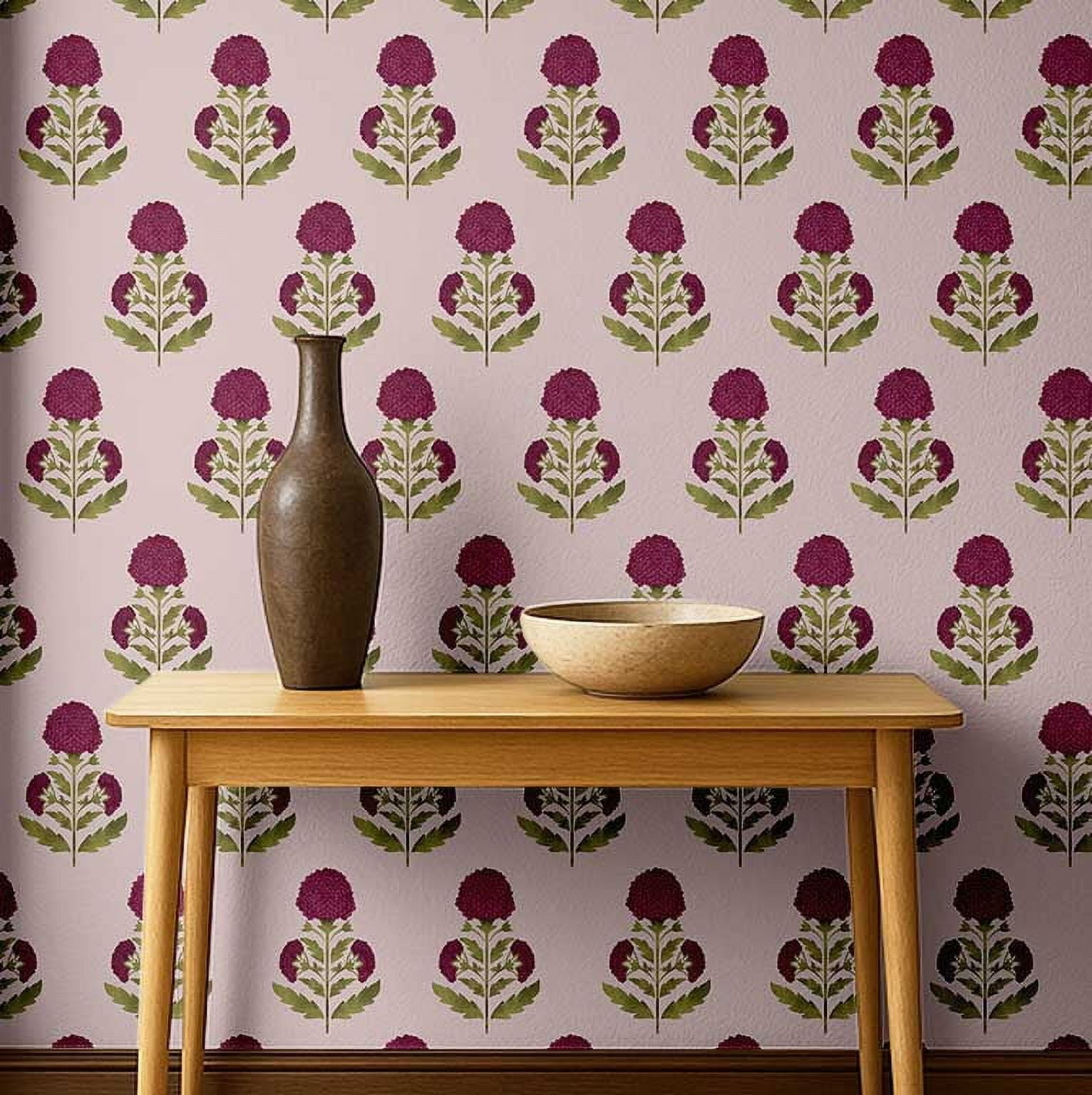 S4Sassy Peel and Stick Walls Covering, Floral Bud Print - Asian Style ...