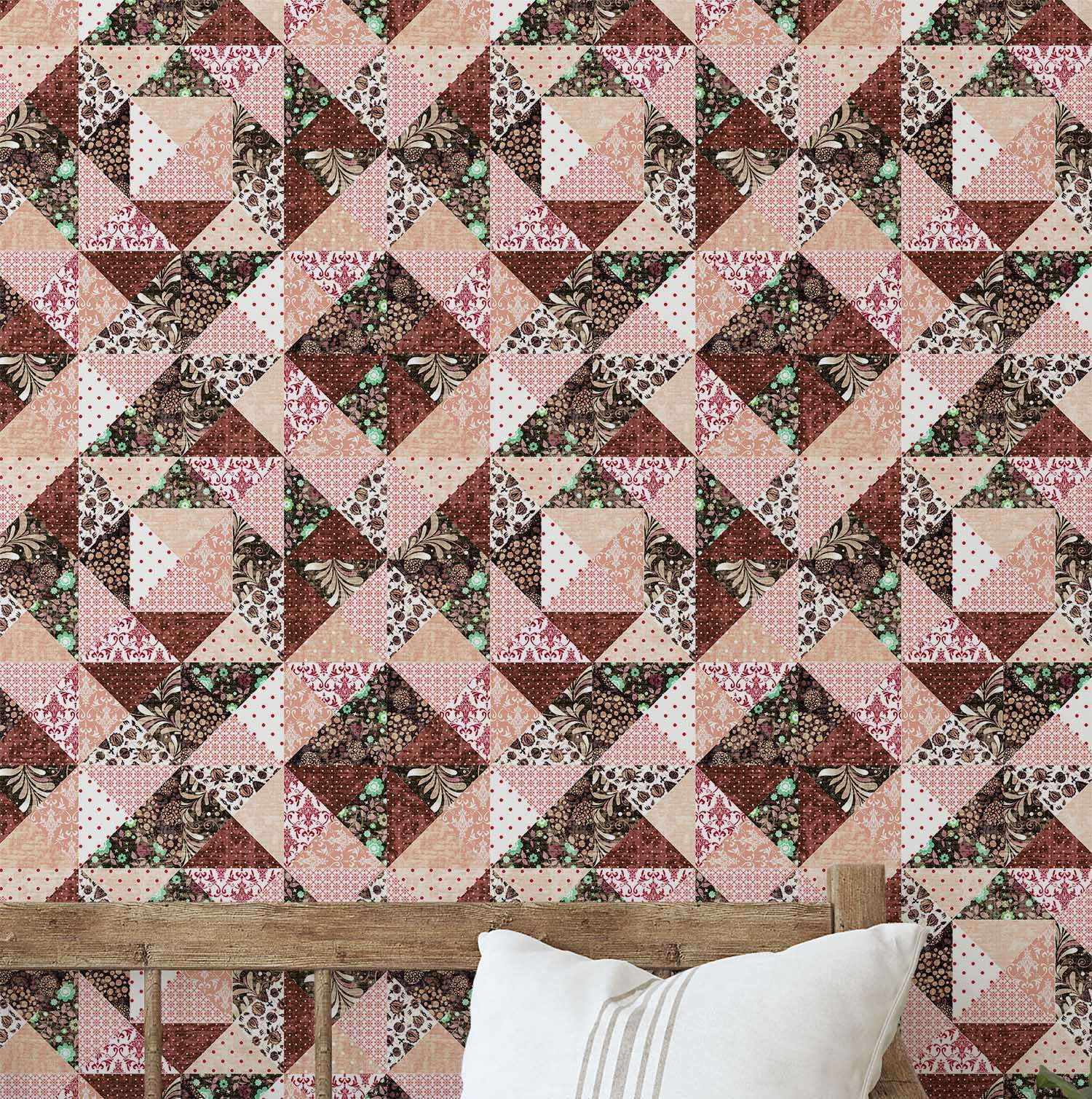 S4Sassy Peel and Stick Walls Covering, Geometric Floral Print - Asian ...