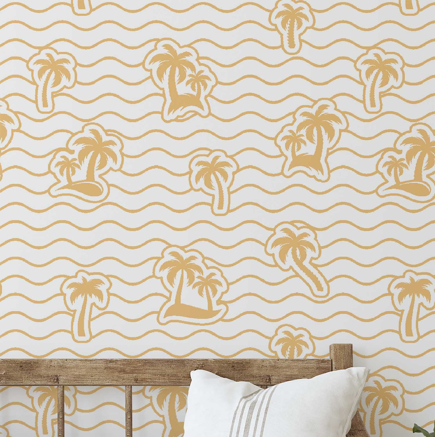 S4Sassy Peel and Stick Walls Covering, Palm Tree Island Print Removable ...