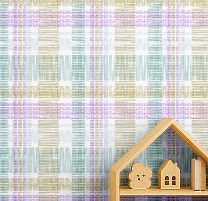S4Sassy Plaid Check Wallpaper - Yellow Wall Covering, 25" x 120" Self ...