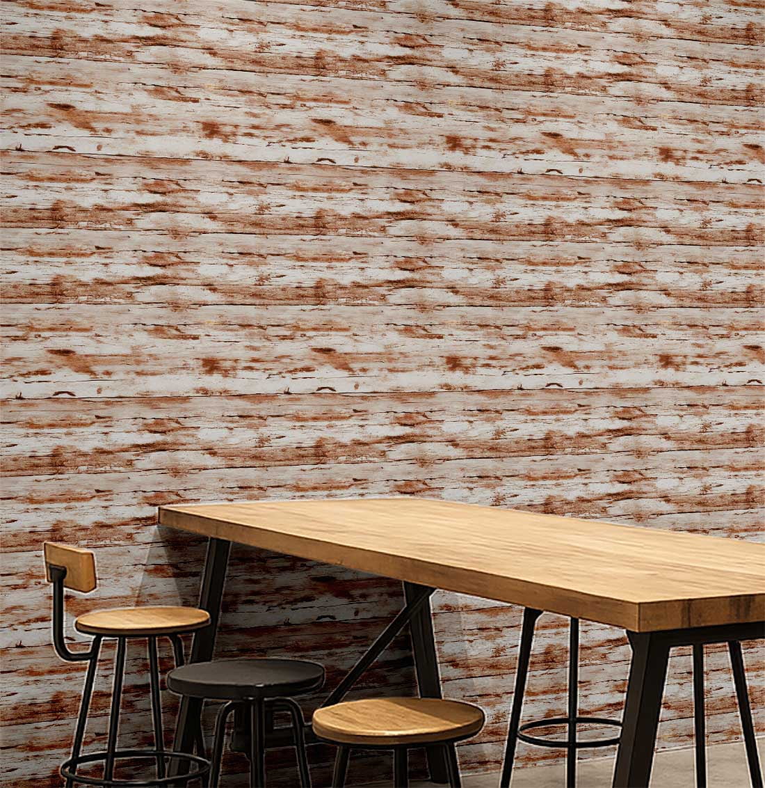 S4Sassy Rustic Wood Wallpaper - Commercial Space Wall Covering, 25" X ...