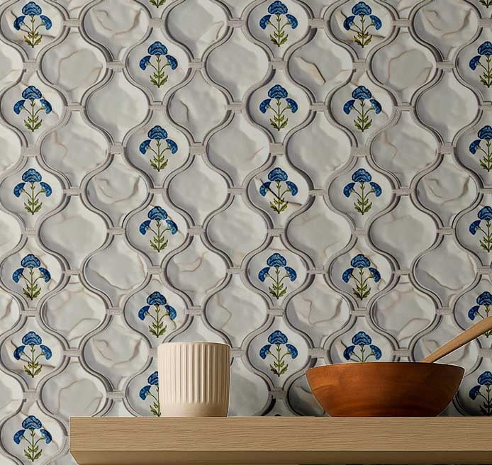 S4Sassy Self Adhesive Wallpaper, Floral Arabesque Tile Wallpaper, White ...