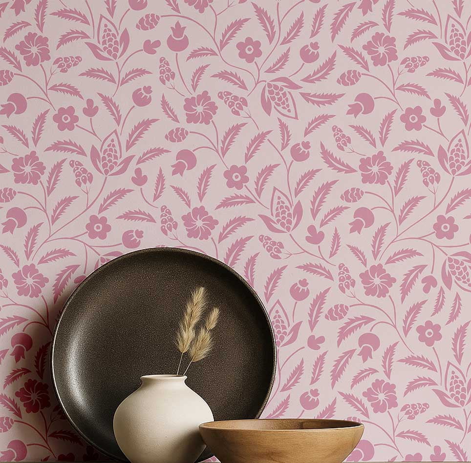 S4Sassy Self Adhesive Wallpaper, Floral Wallpaper, Pink Removable Diy ...