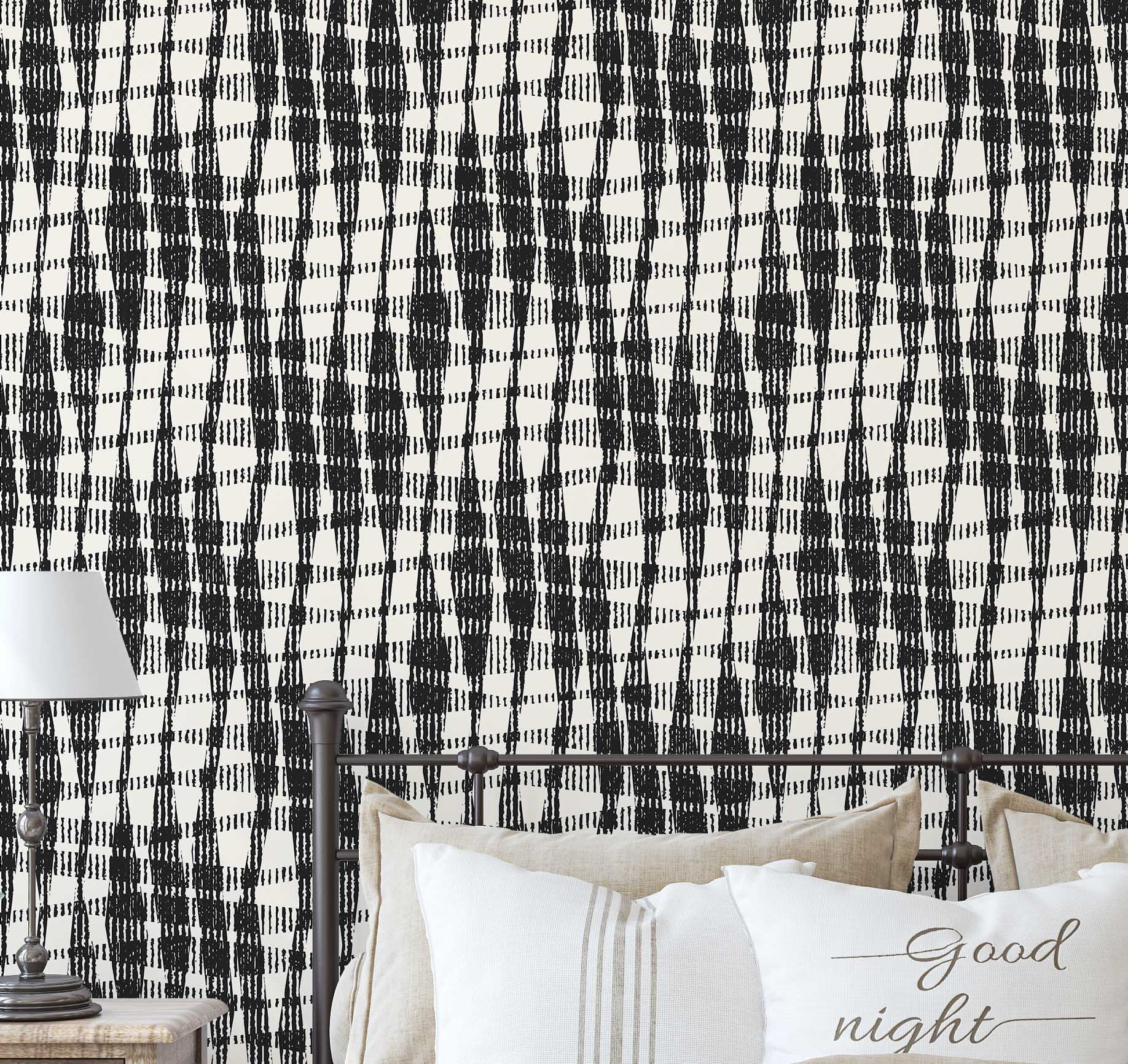 S4Sassy Self Adhesive Wallpaper, Scribble Line Print Wallpaper, Black ...