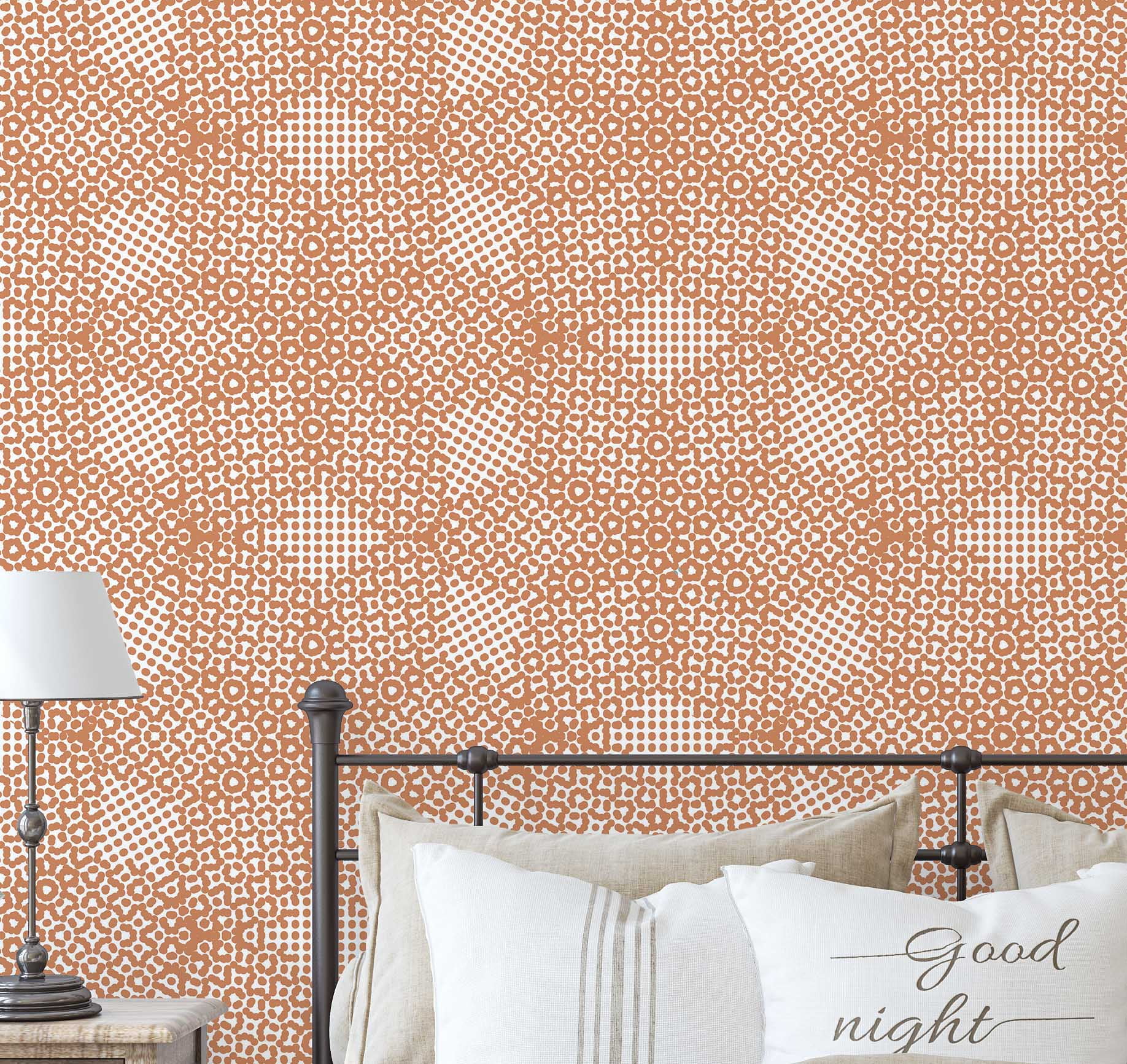 S4Sassy Self-Stick Decorative Boho Wallpaper, Dot Geometric Print Wall ...