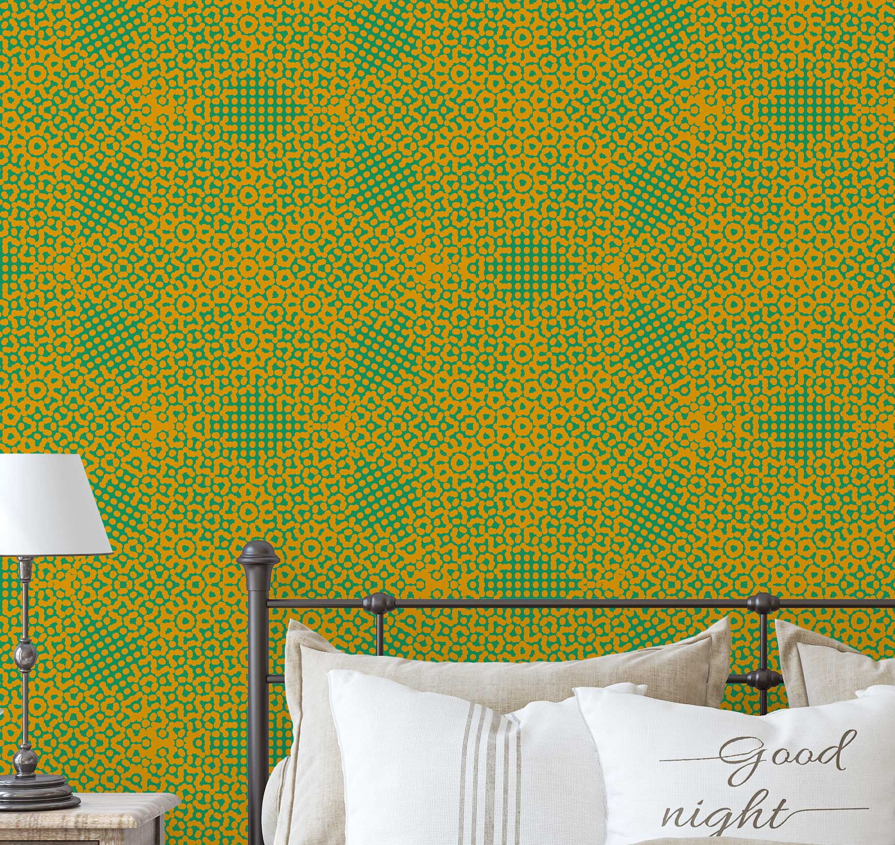 S4Sassy Self-Stick Decorative Boho Wallpaper, Dot Geometric Print Wall ...