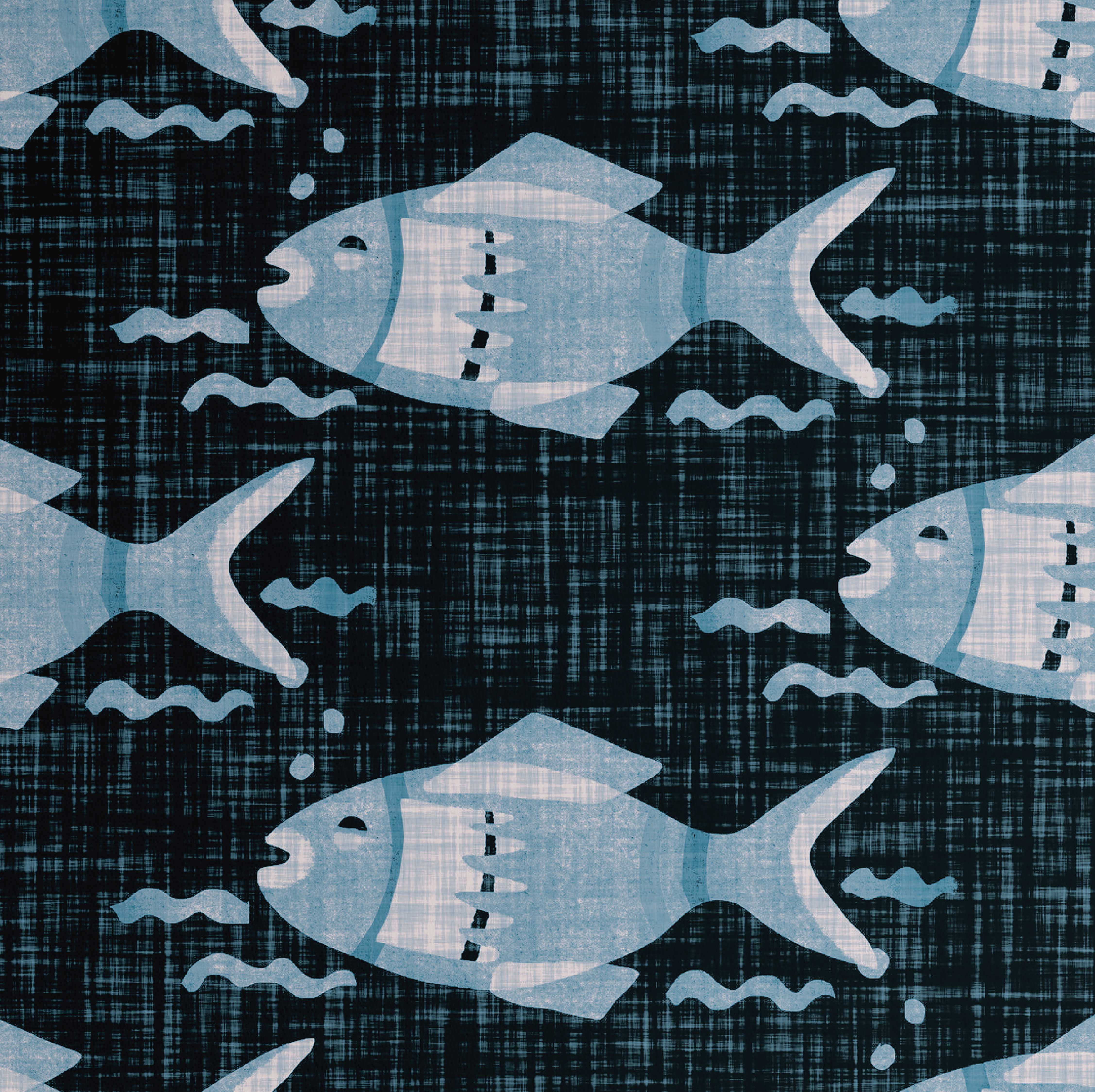 S4Sassy Self-Stick Decorative Boho Wallpaper, Fish Motif Wall Paper ...