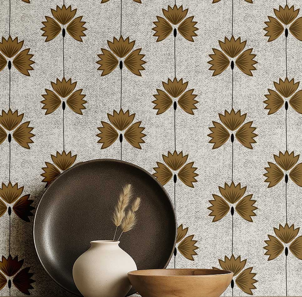 S4Sassy Self-Stick Decorative Boho Wallpaper, Floral Lattice Print Wall ...