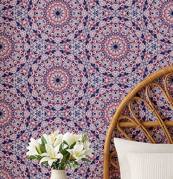 S4Sassy Self-Stick Decorative Boho Wallpaper, Mandala Floral Pattern ...