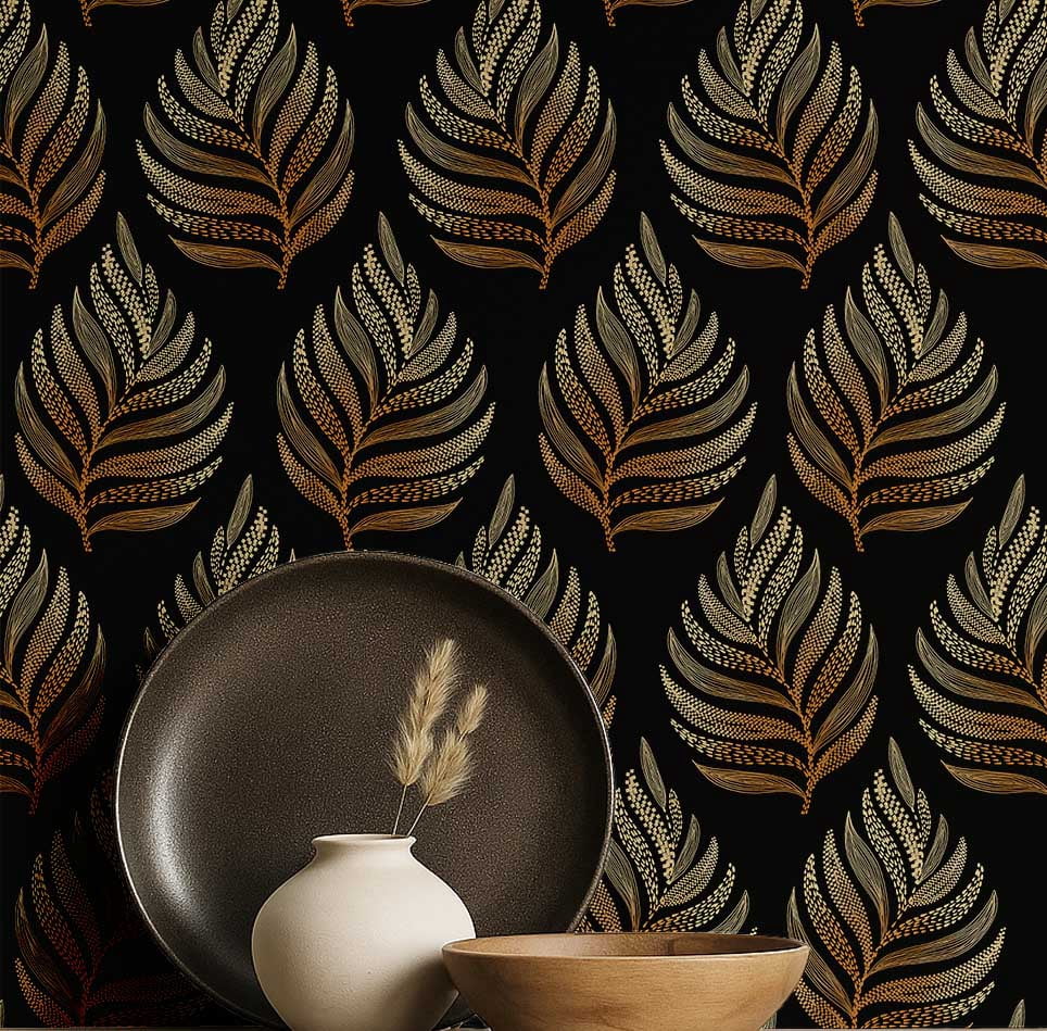 S4Sassy Self-Stick Decorative Wallpaper, Fern Cluster Wall Paper, Vinyl ...