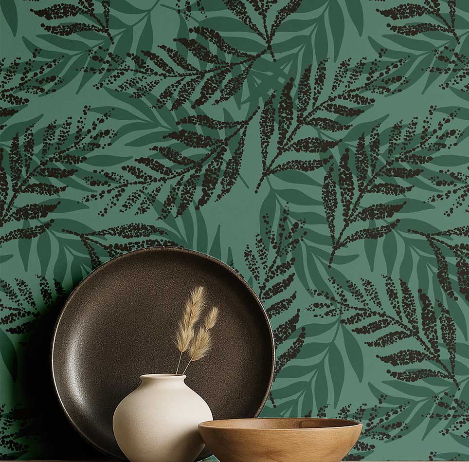S4Sassy Self-Stick Decorative Wallpaper, Leaves Wall Paper, Textured ...