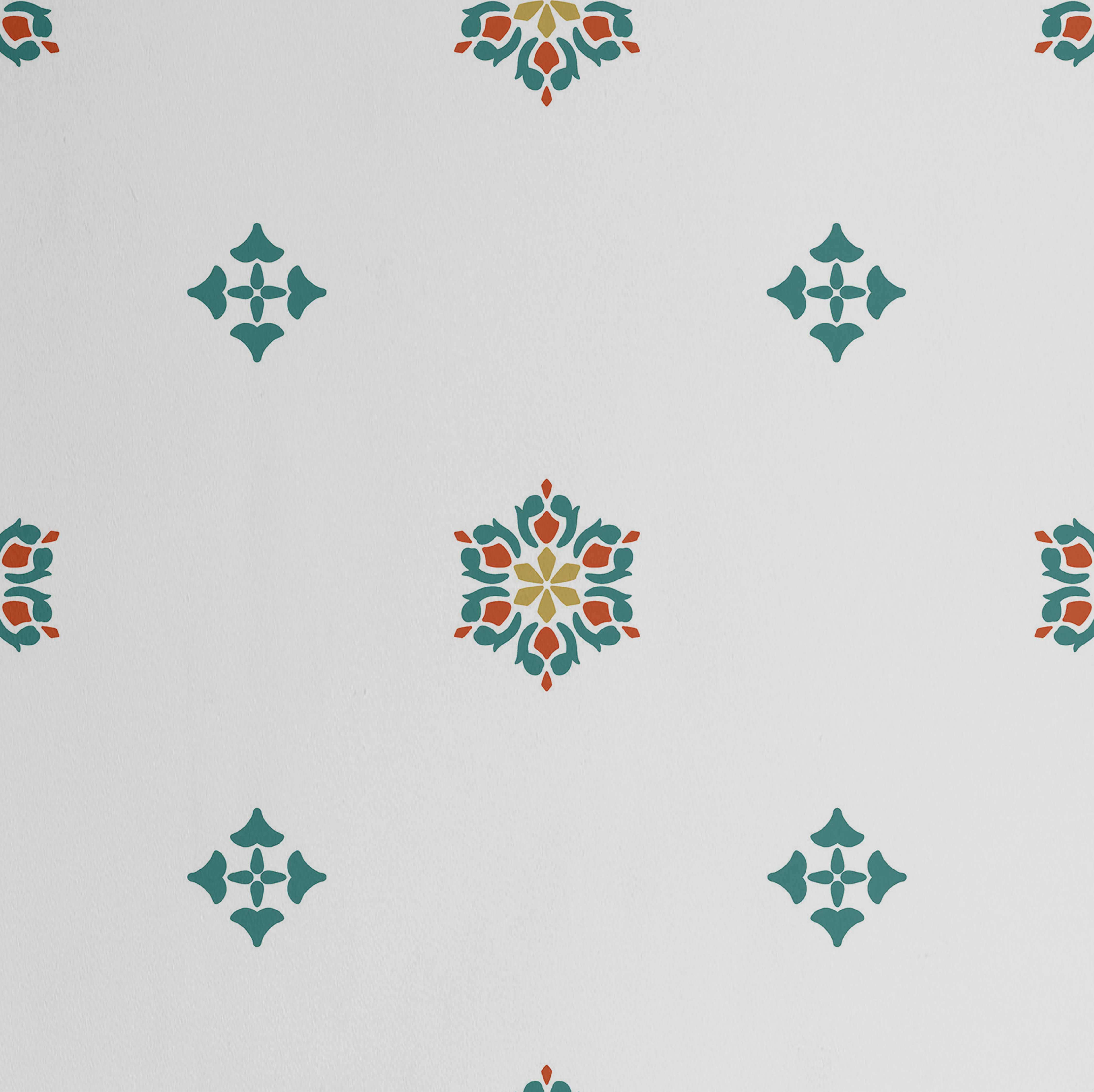 S4Sassy Tile Floral Wallpaper - White Wall Covering, 25" x 240" Self ...