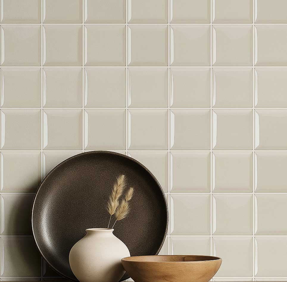 S4Sassy Tile Squares Wallpaper - Off White Wall Covering, 25" X 360 ...
